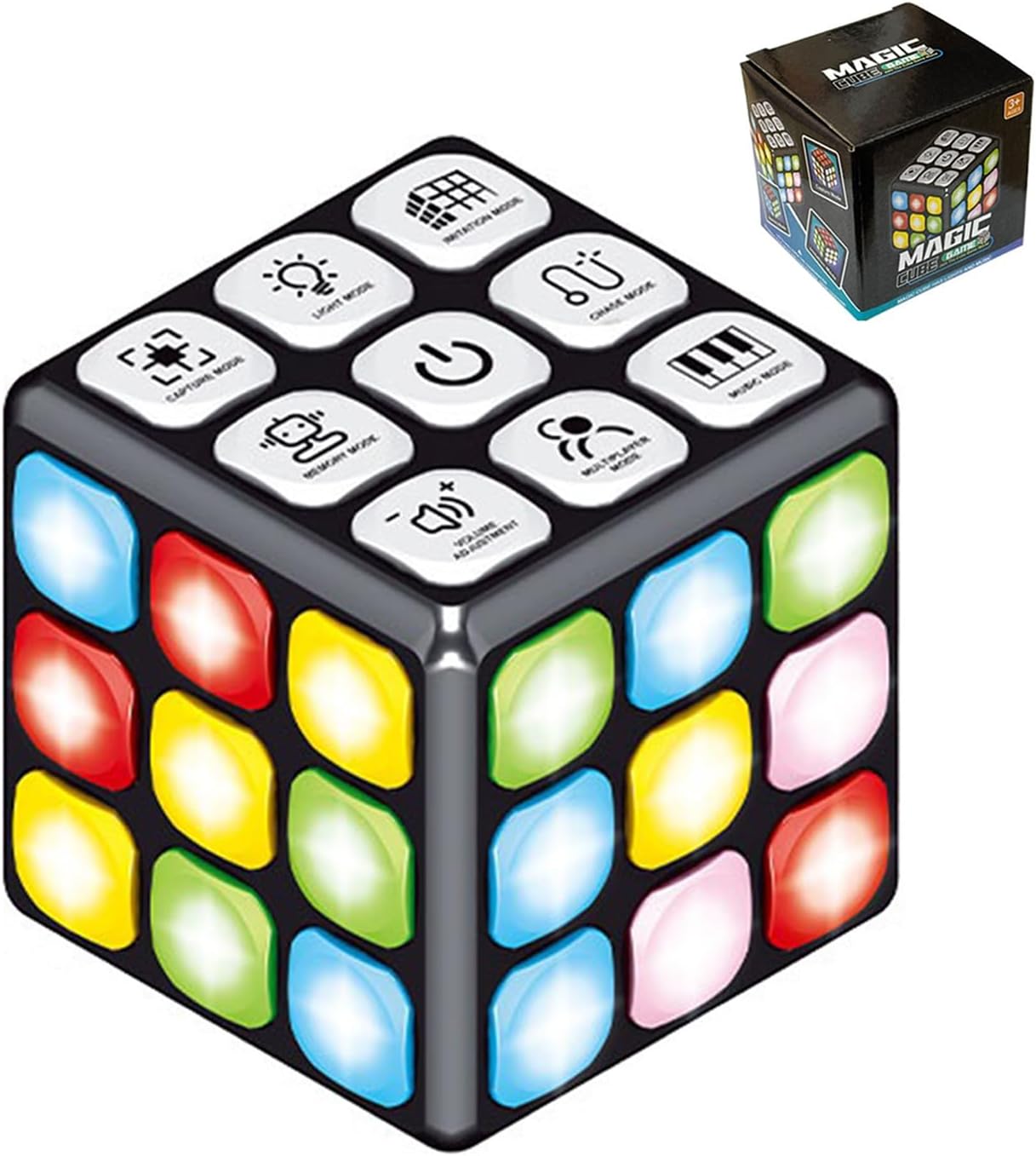 TISSNANY 7-in-1 Electronic Memory Brain Training Cube, Handheld ...