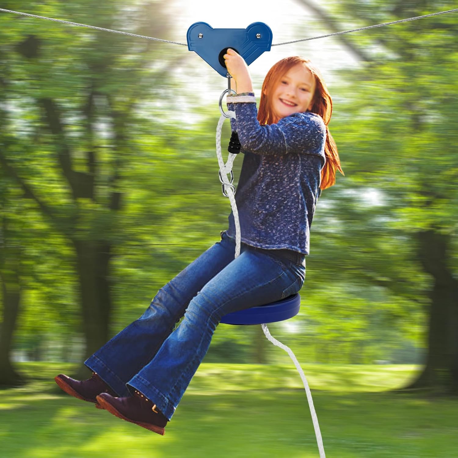 Amazon.com: Backyard Zip Line Kit, 100FT Kids Zip Line Kit Teens ...