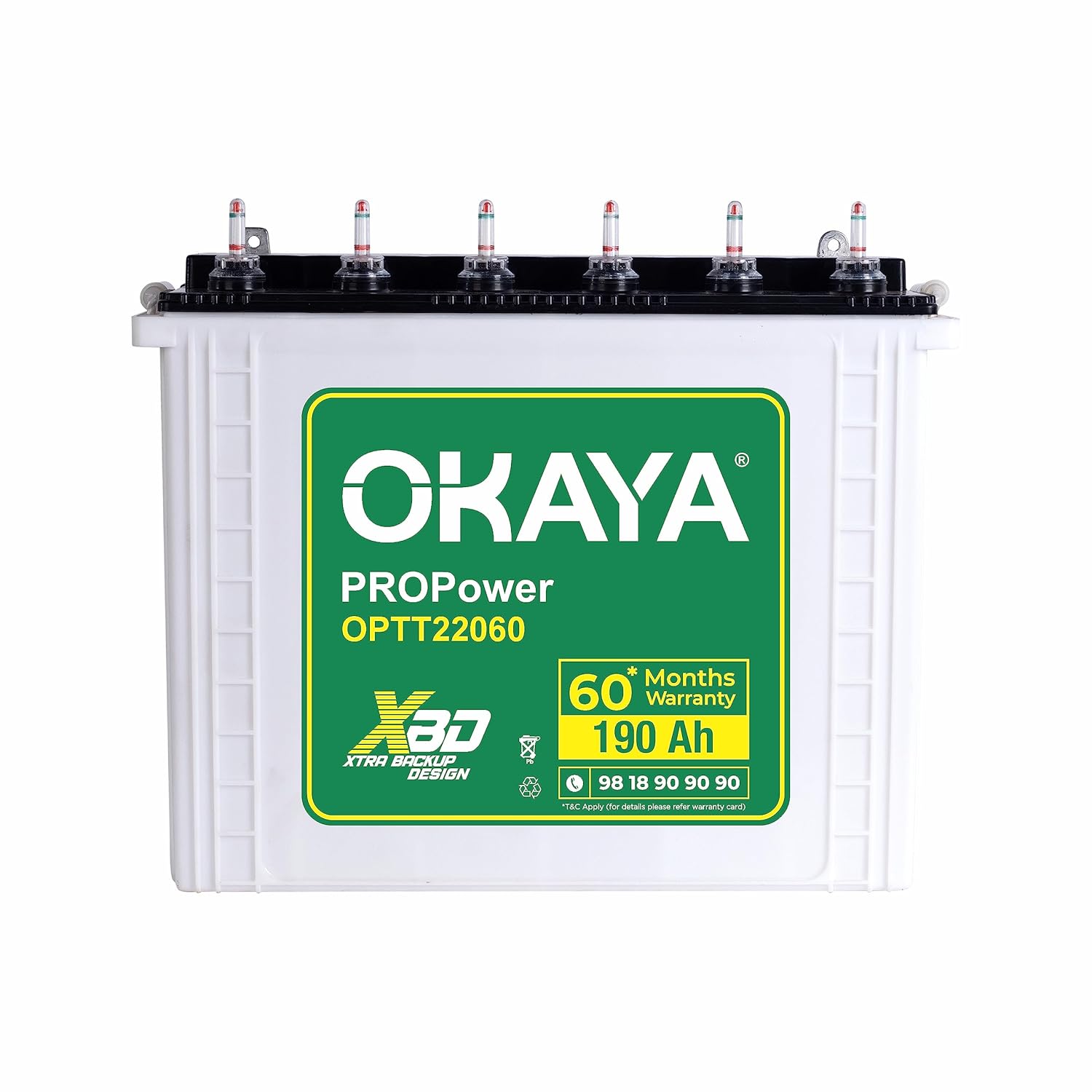 OKAYA PRO Power OPTT22060 190Ah Tall Tubular Inverter Battery | Longer Life & Extra Backup with ...