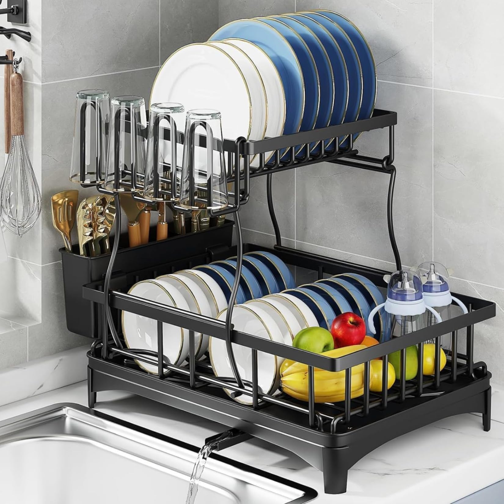 Yostyle Escurridor De Trastes De Acreo Inoxidable Escurridor De Platos