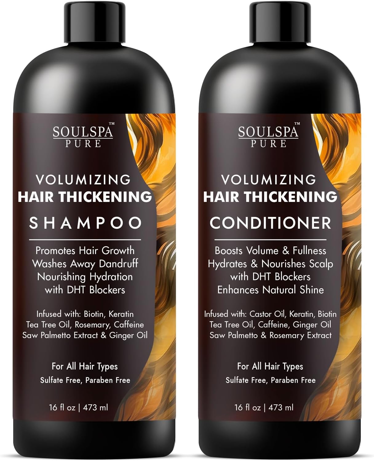 Amazon.com : SOULSPA PURE Hair Thickening Shampoo and Conditioner Set ...