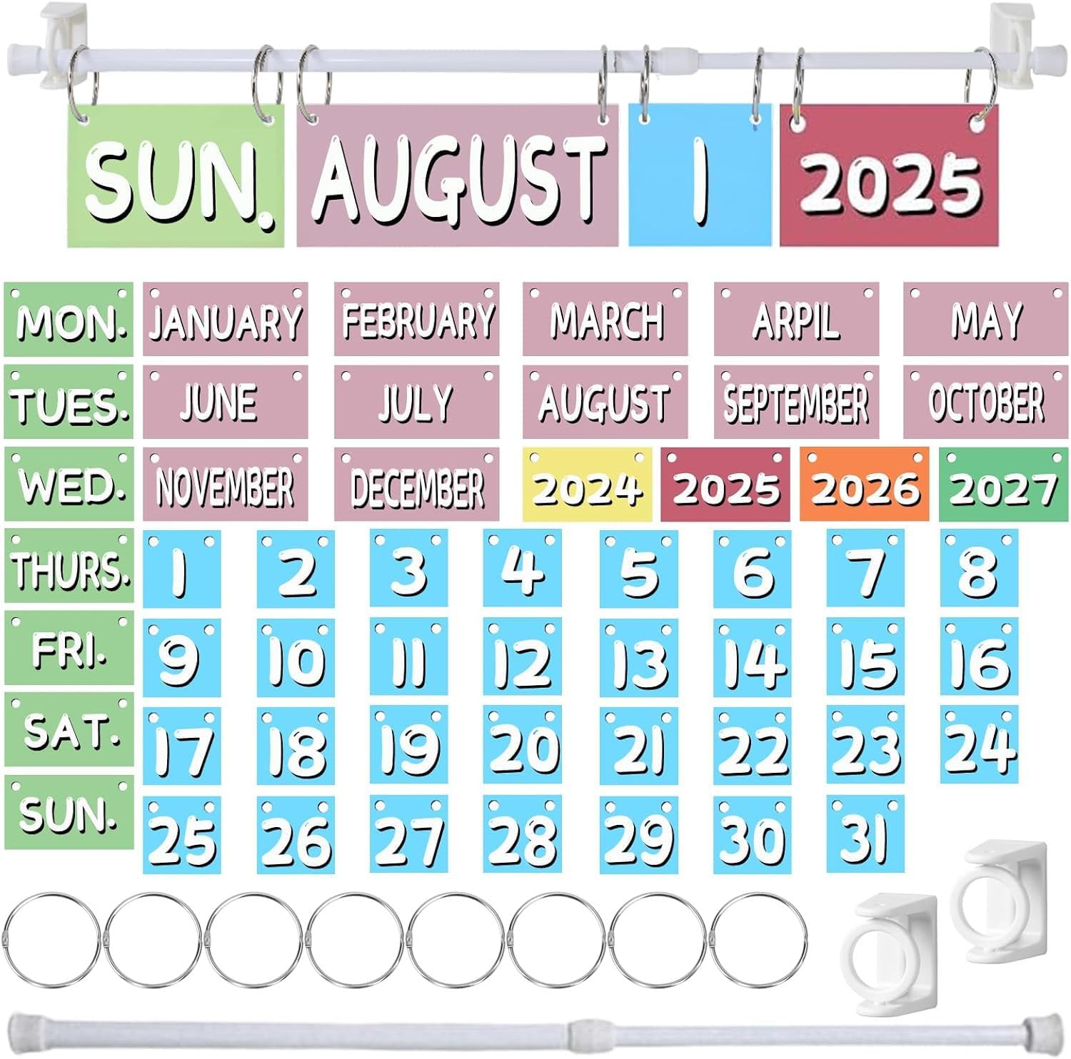 Amazon.com : Flip Calendar for Classroom, Colorful Classroom Calendar ...