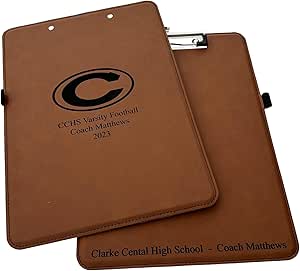 Amazon.com : Custom Logo Clipboard Laser Engraved Clip Board (Rawhide ...