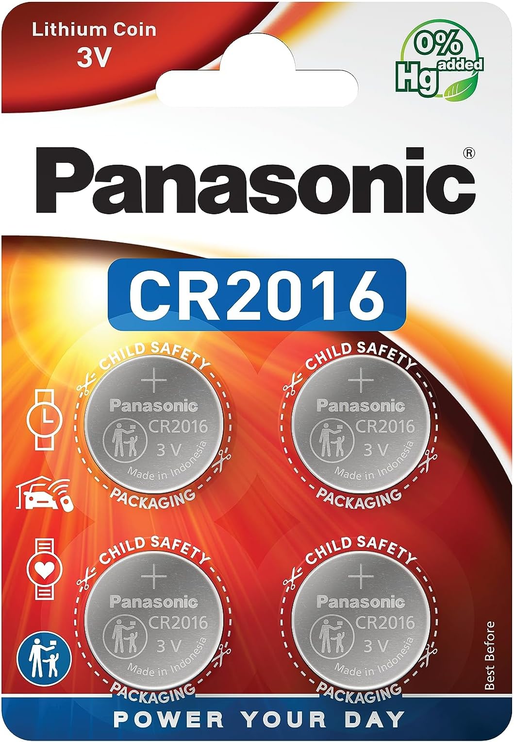 Panasonic 4 Pcs - Cr2016 3v Lithium Coin Cell Battery Dl2016 Ecr2016 ...