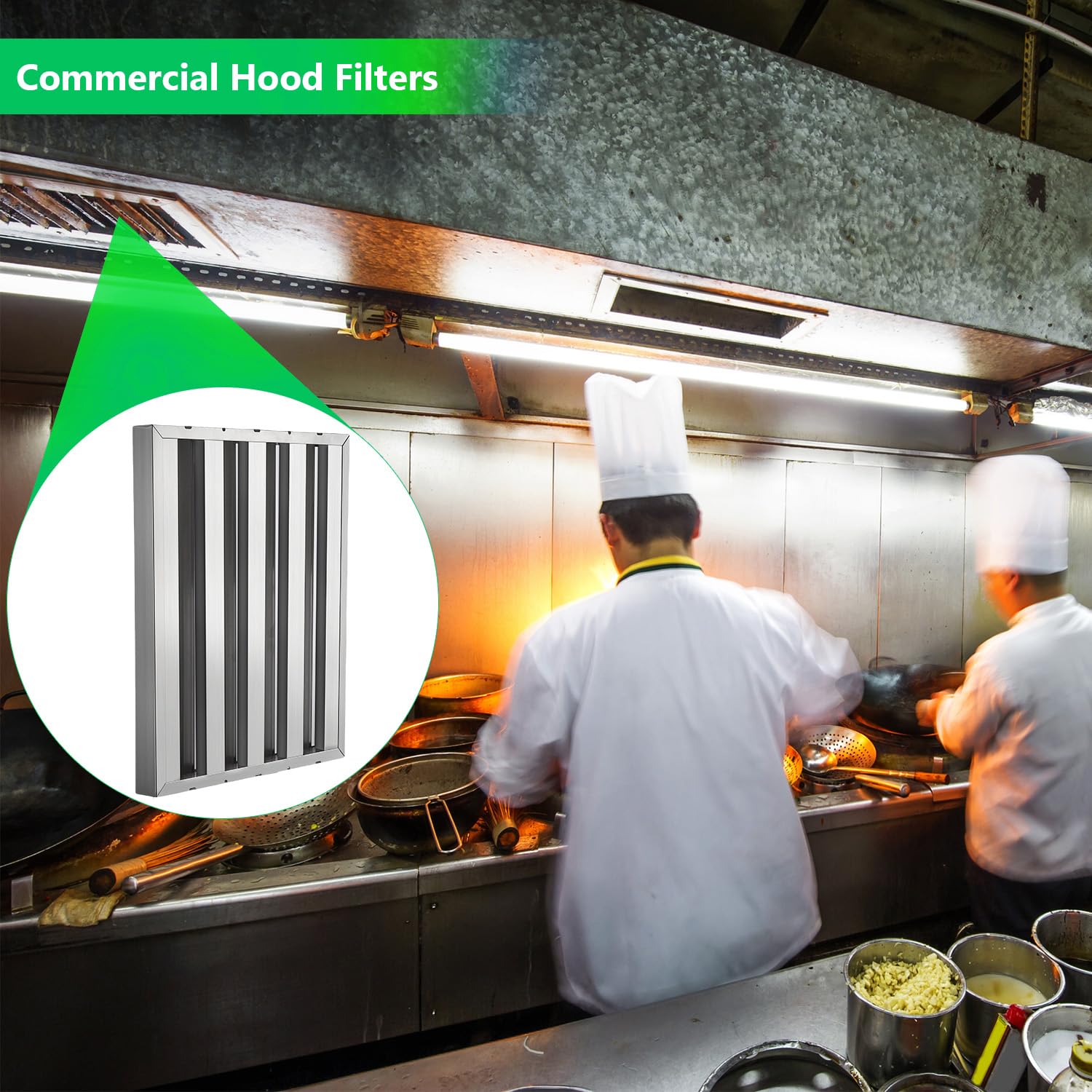 Towallmark Commercial Hood Filters 19.5W x 23.5H Inch, 430 Stainless ...