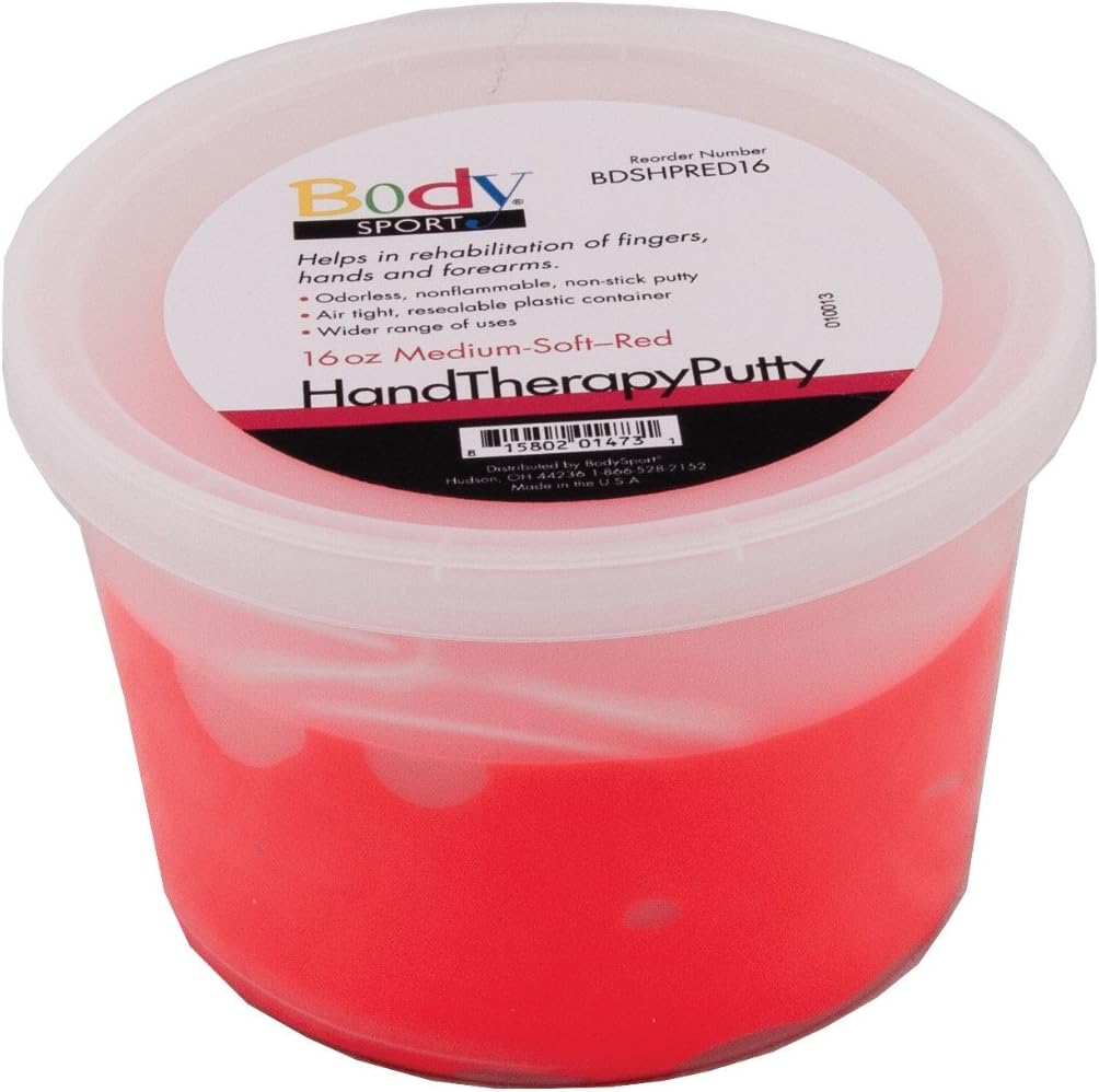 Amazon.com: Body Sport Standard Hand Therapy Putty, Red, 16 Oz., Medium ...