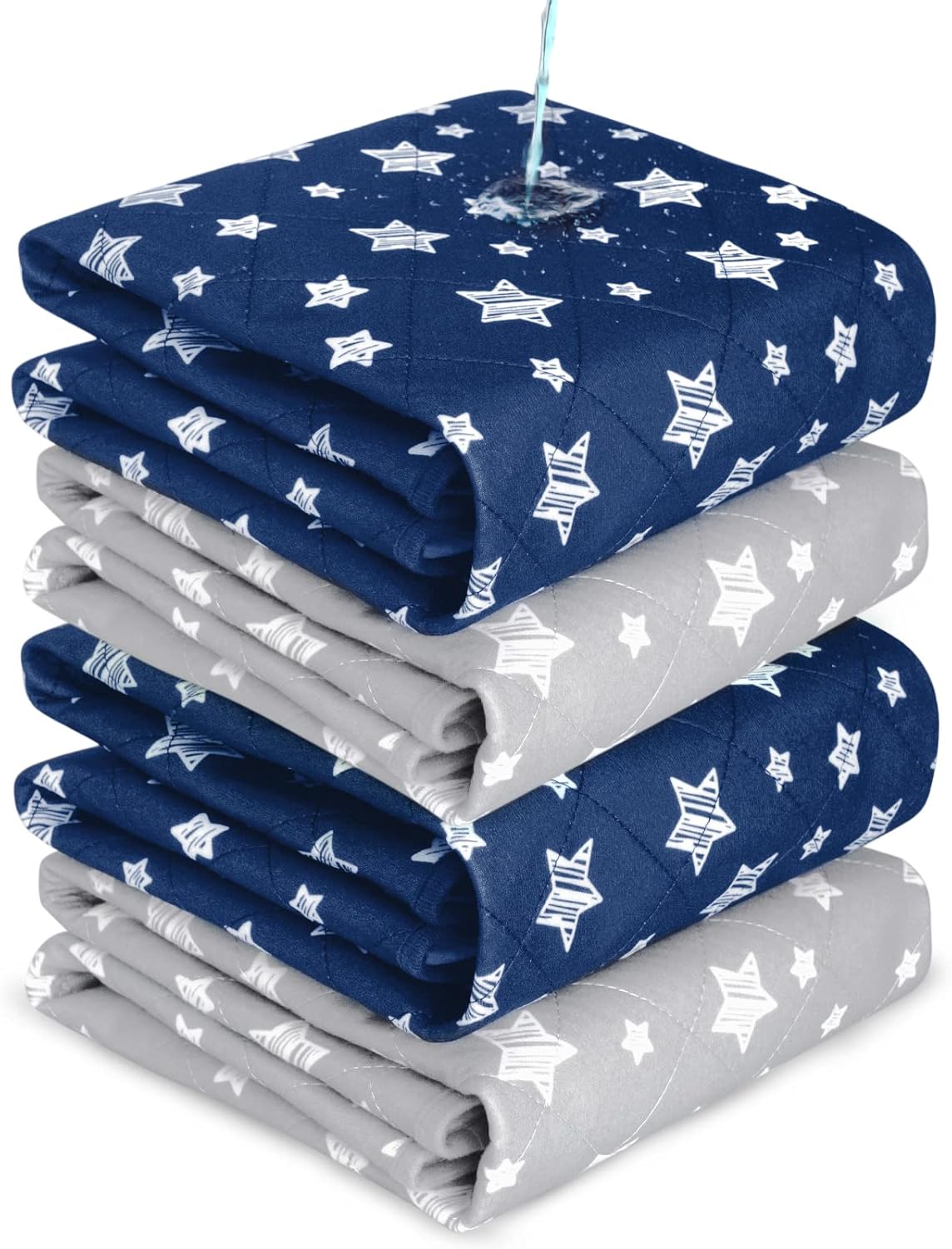 Reusable Bed Pads 34"x36" 4 Pack , Absorbent Waterproof Chuck Pads Non ...