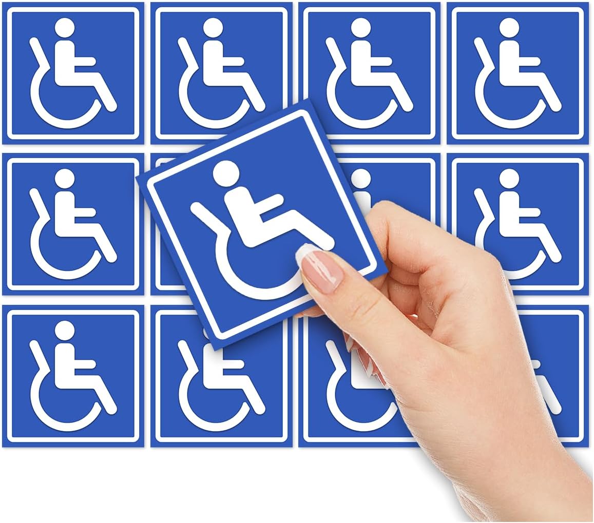 Amazon.com: Pack 12 Pcs Handicap Sign Stickers for Handicapped Disable ...