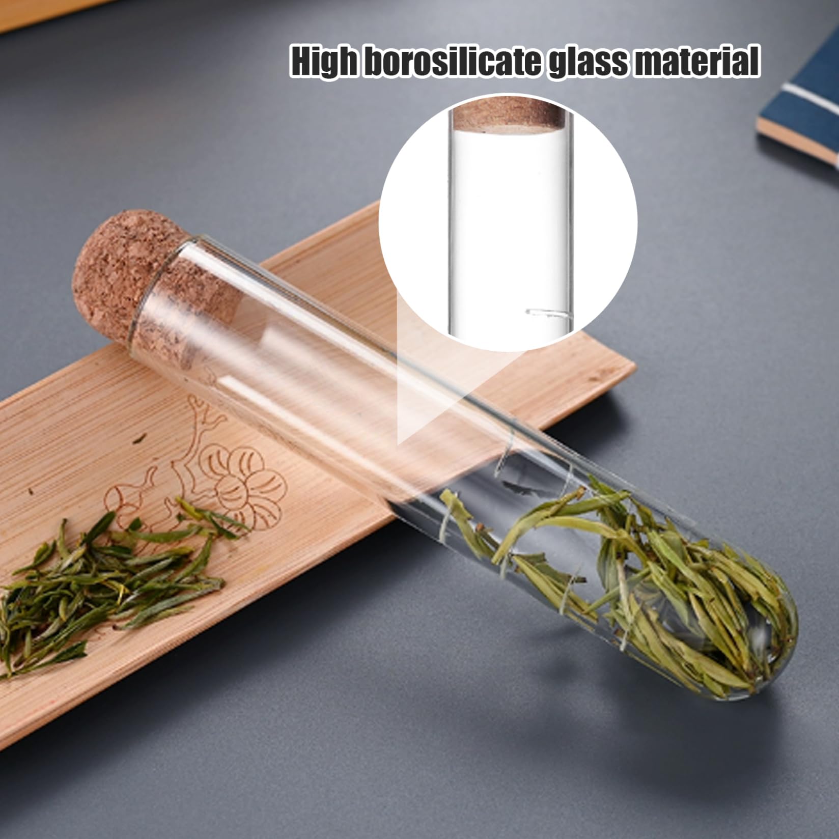 Stainless Steel Glass Tea Infuser, Glass Tea Strainer With Cork Cap ...