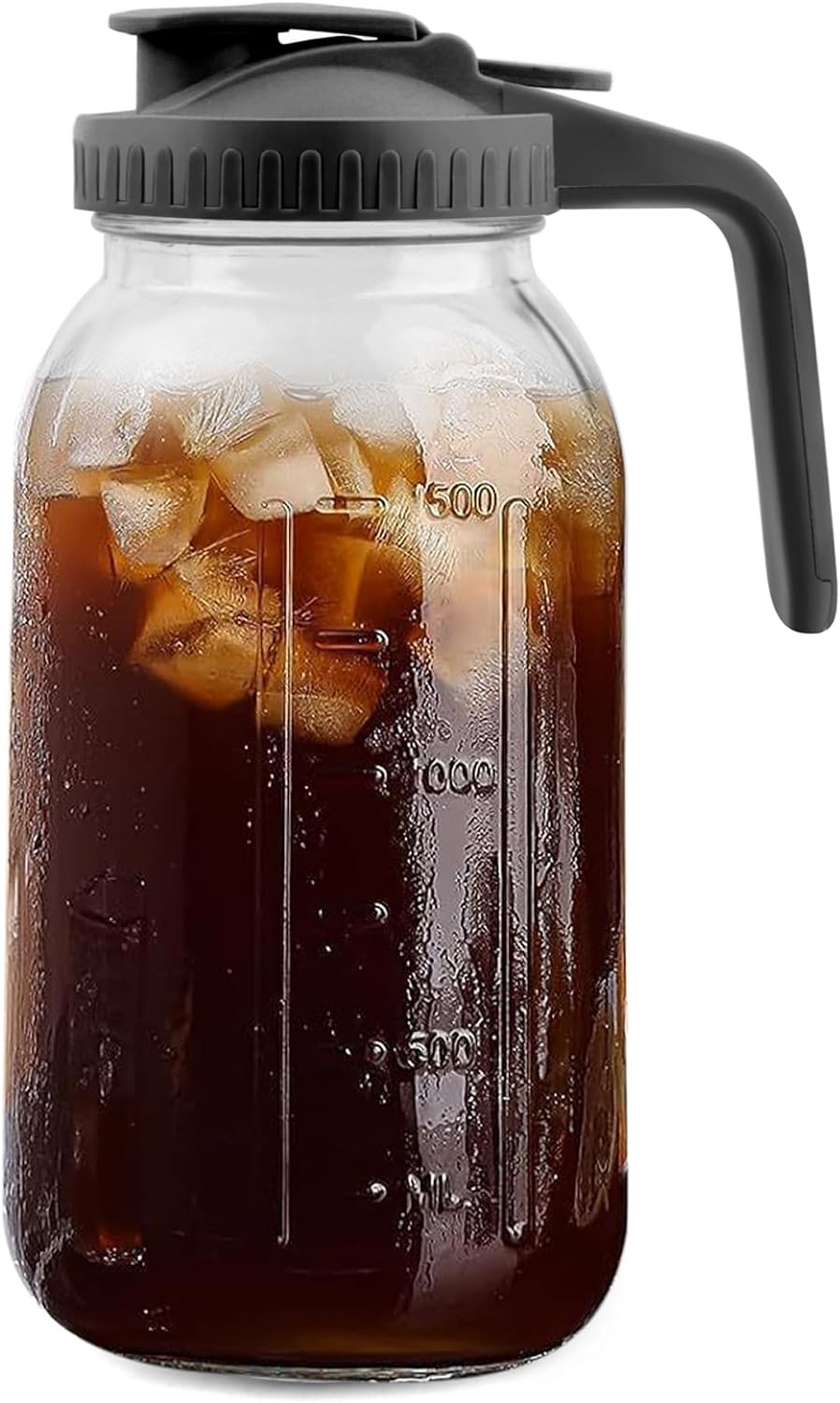 Amazon.com: 64 Oz Glass Pitcher with Lid, 2 Quart Heavy Duty Cold Brew ...