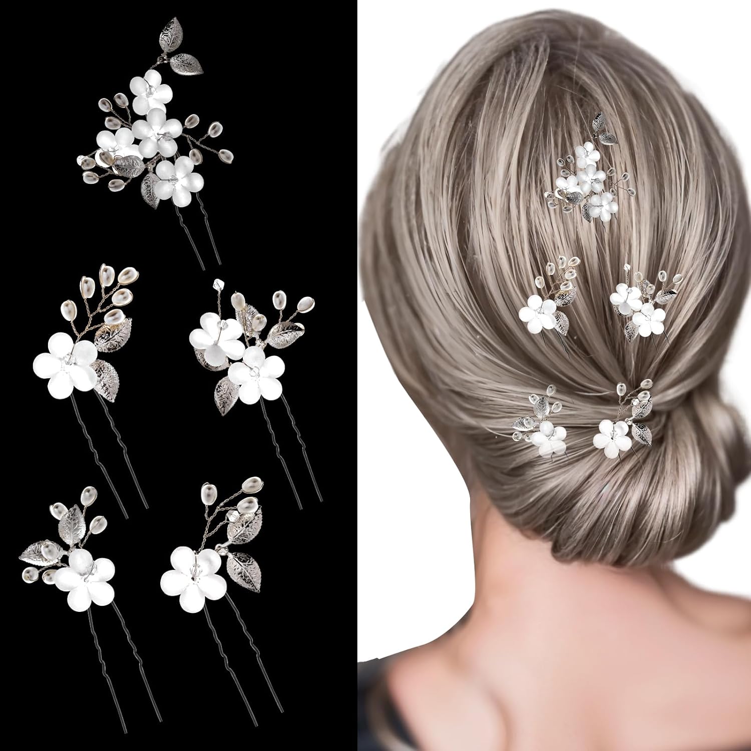 Amazon.com : 5 Pcs Wedding Hair Pins For Brides Bridal Hair Accessories ...