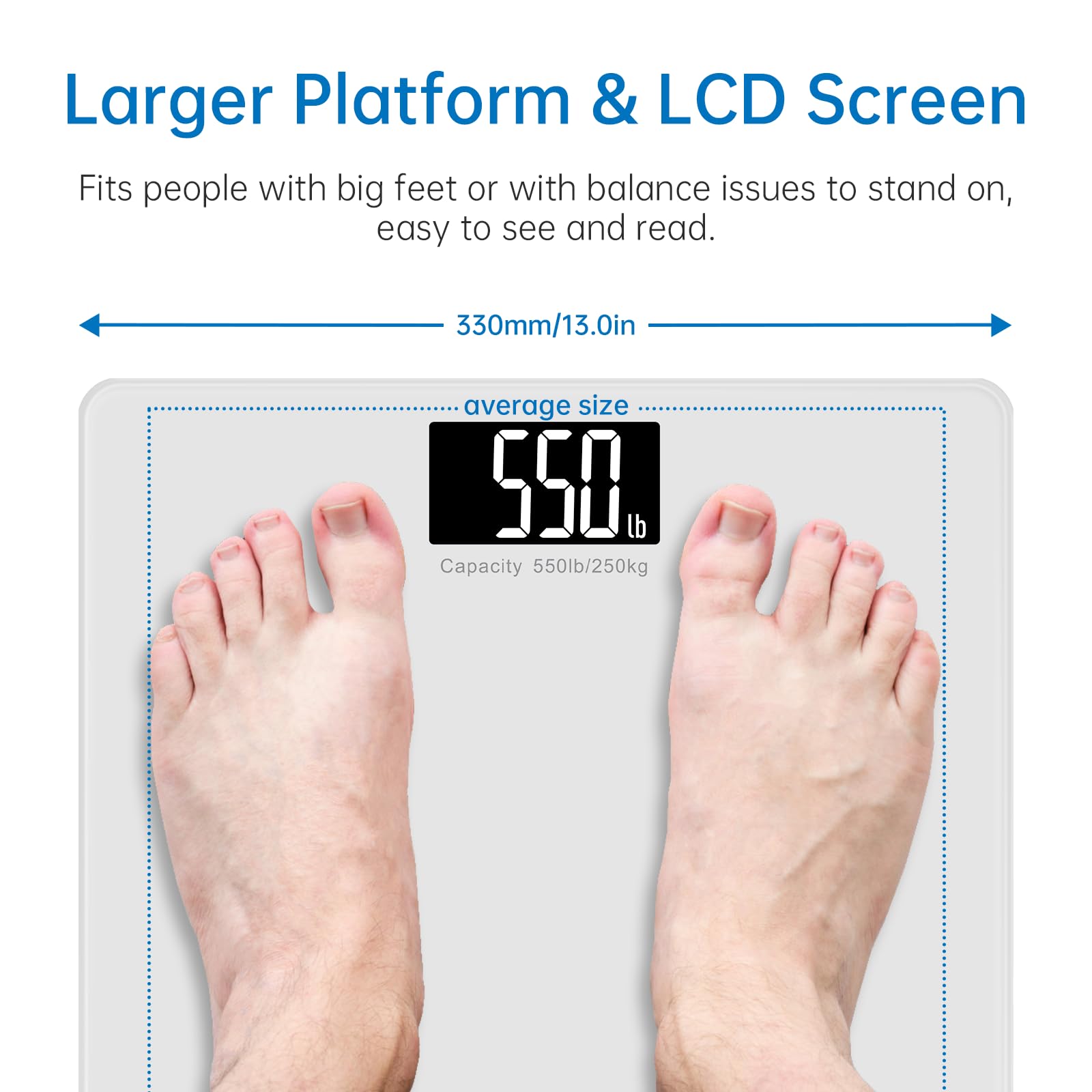 Snapklik.com : Lepulse Scale For Body Weight 550lbs Extra-High Capacity ...
