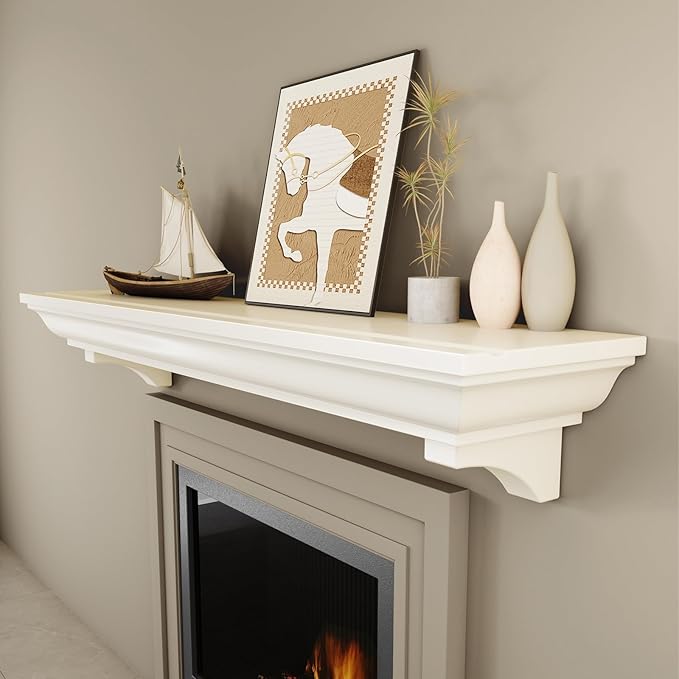 Amazon.com: KALSUBO 72 Inch Fireplace Mantel Shelf, Invisible Heavy ...