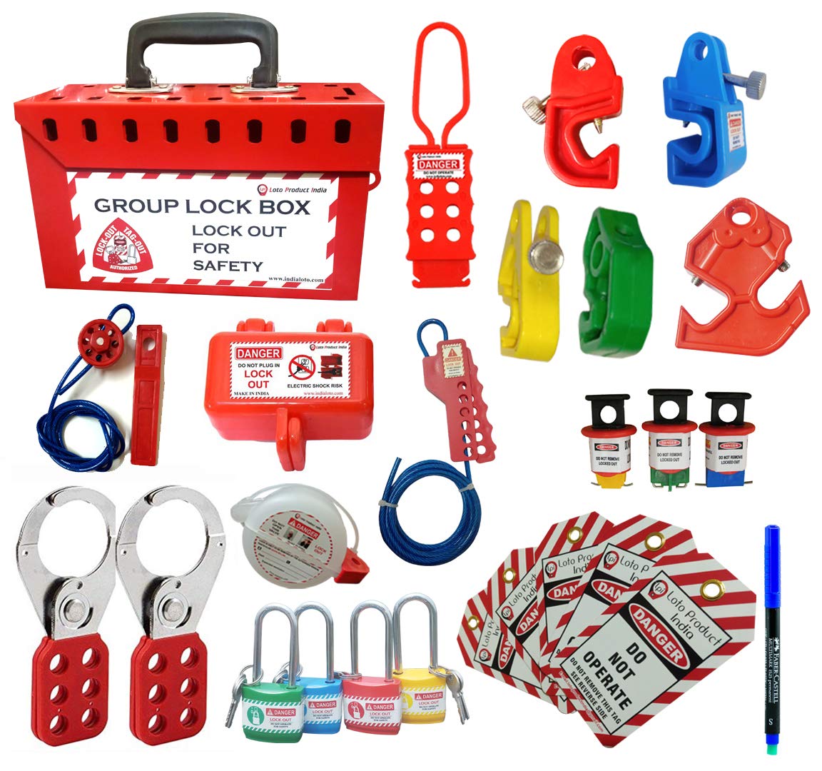 Buy Loto Product India Group Lockout Tagout Loto Kit Online at ...