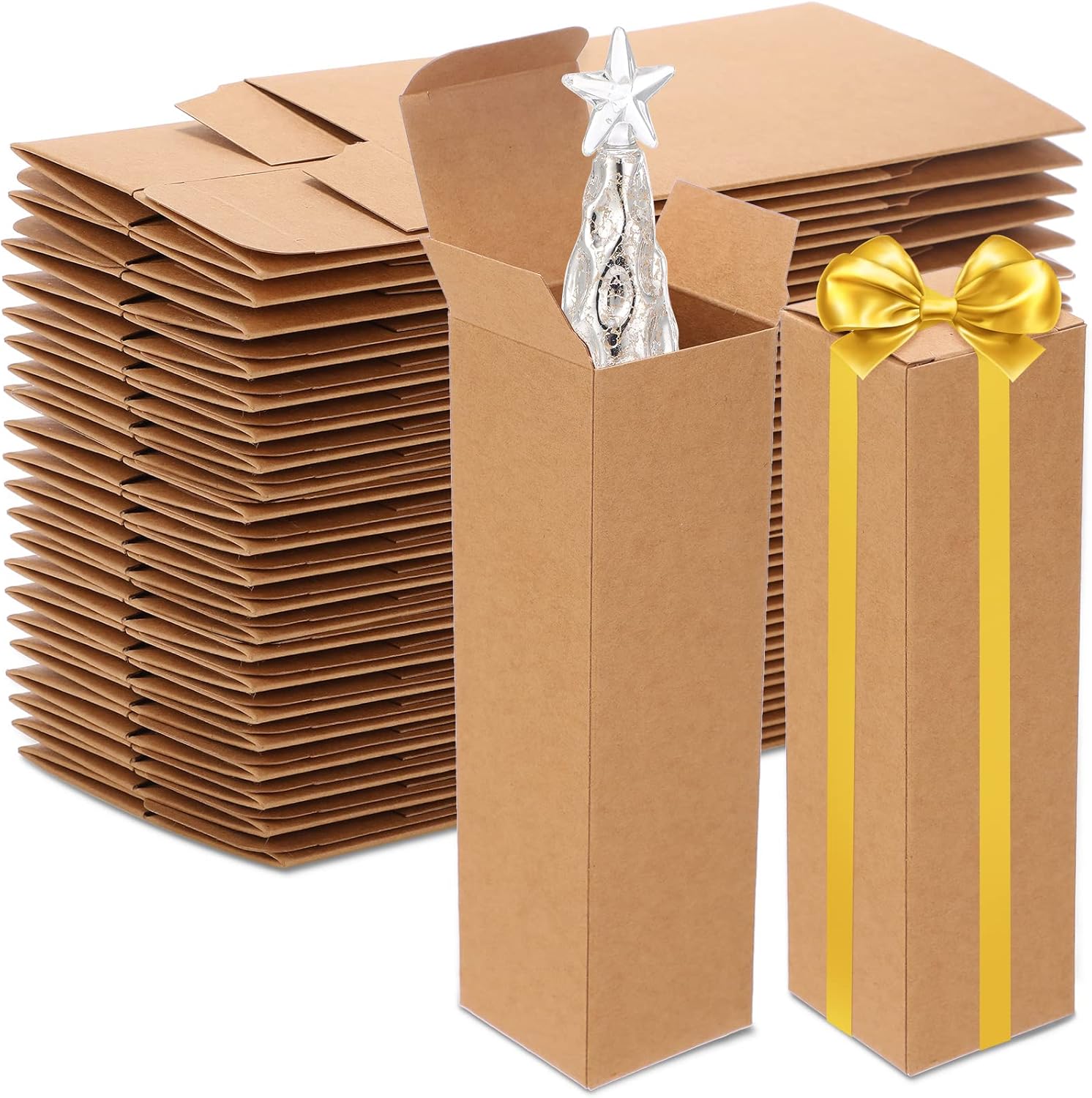 Amazon.com: Sabary 50 Pcs Small Kraft Paperboard Gift Box 2 in x 2 in x ...