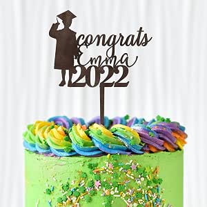 Amazon.com: Class of 2022 Graduation Grad Cake Toppers Graduate Wood ...