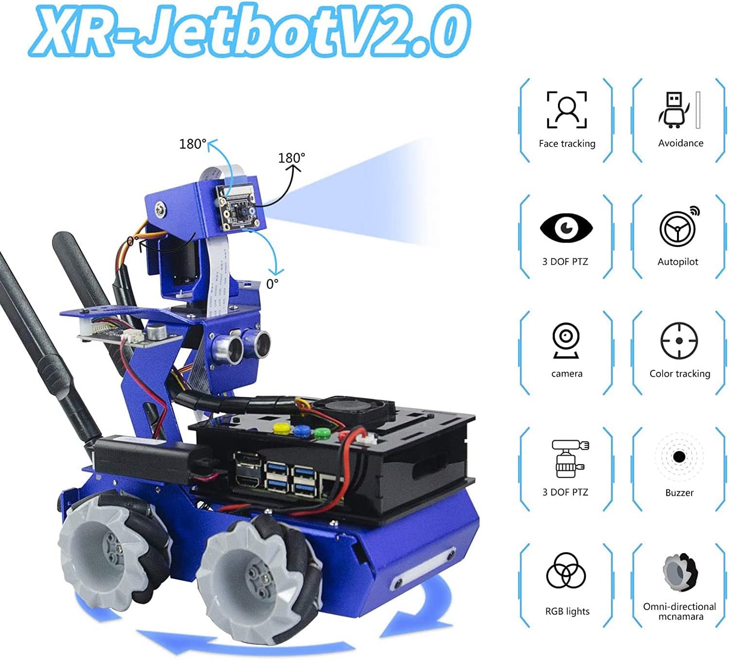 Buy XiaoR GEEK JETBOT AI Robot Kit for Jetson Nano 4GB B01, Coding Robotics Kit with Object ...