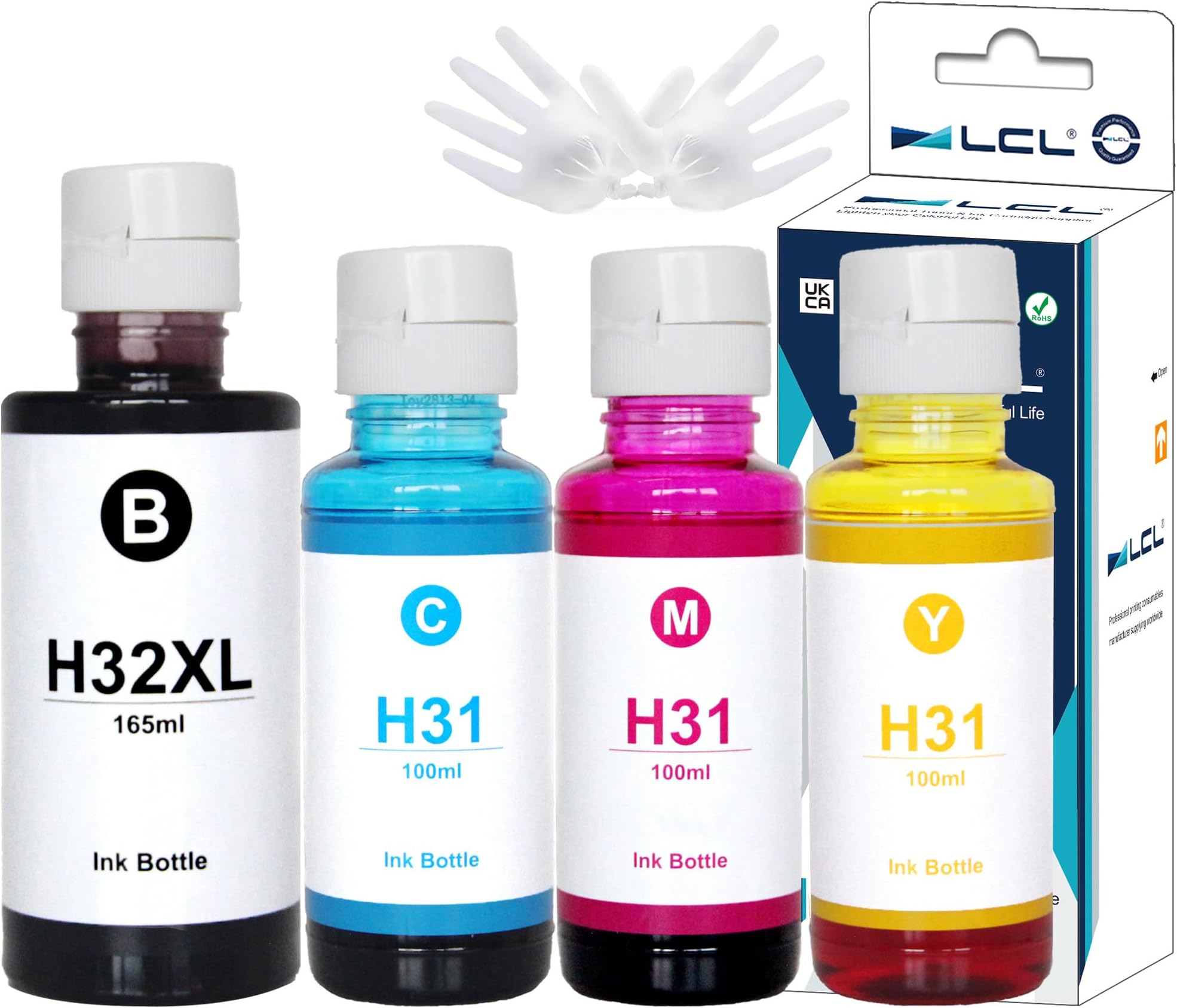 Amazon.com: LCL Compatible with HP 31 32XL Ink Bottle Set Replacement ...