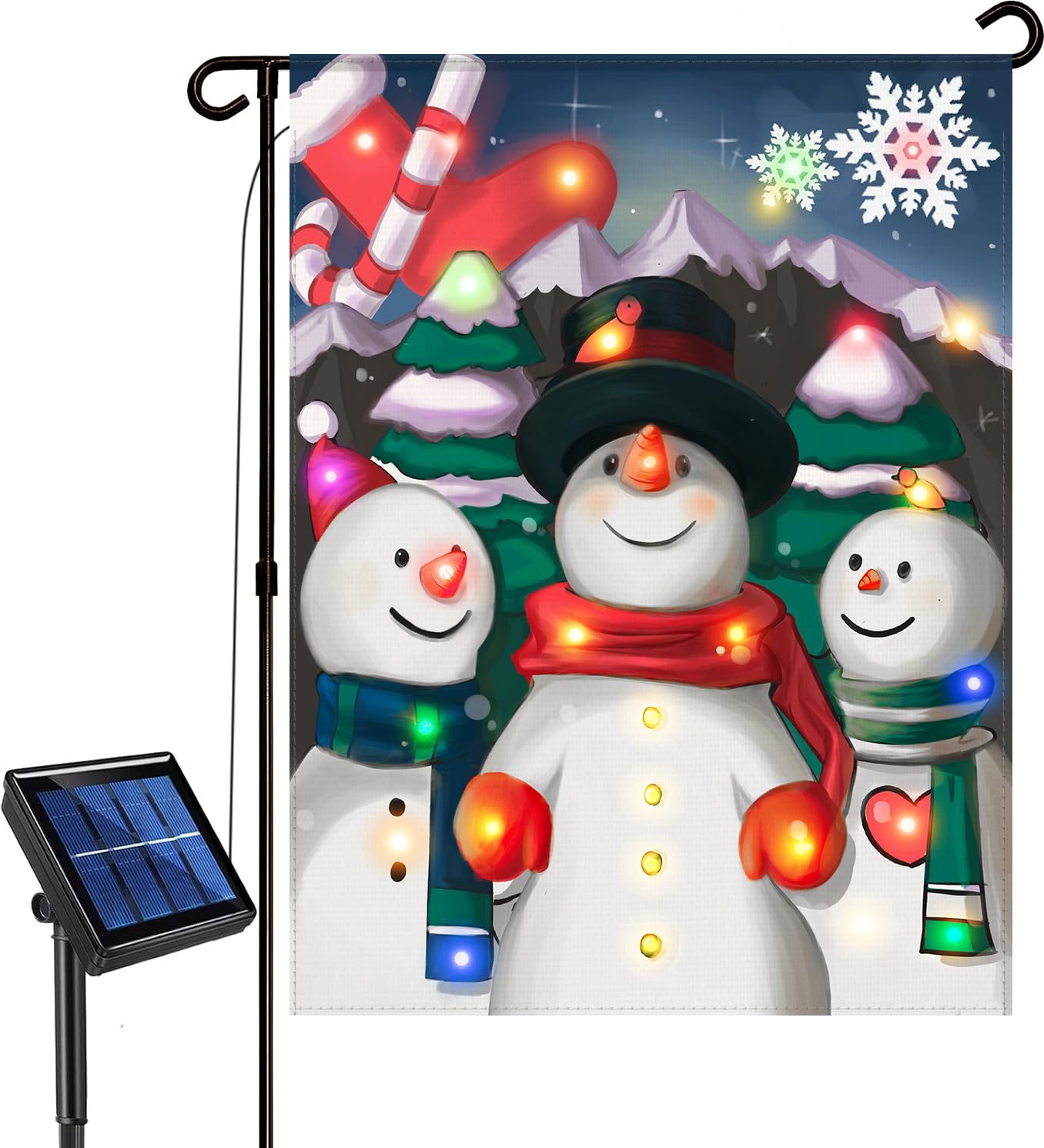 Amazon.com: Lighted Christmas Garden Flag, Solar Outdoor Decorative Led ...