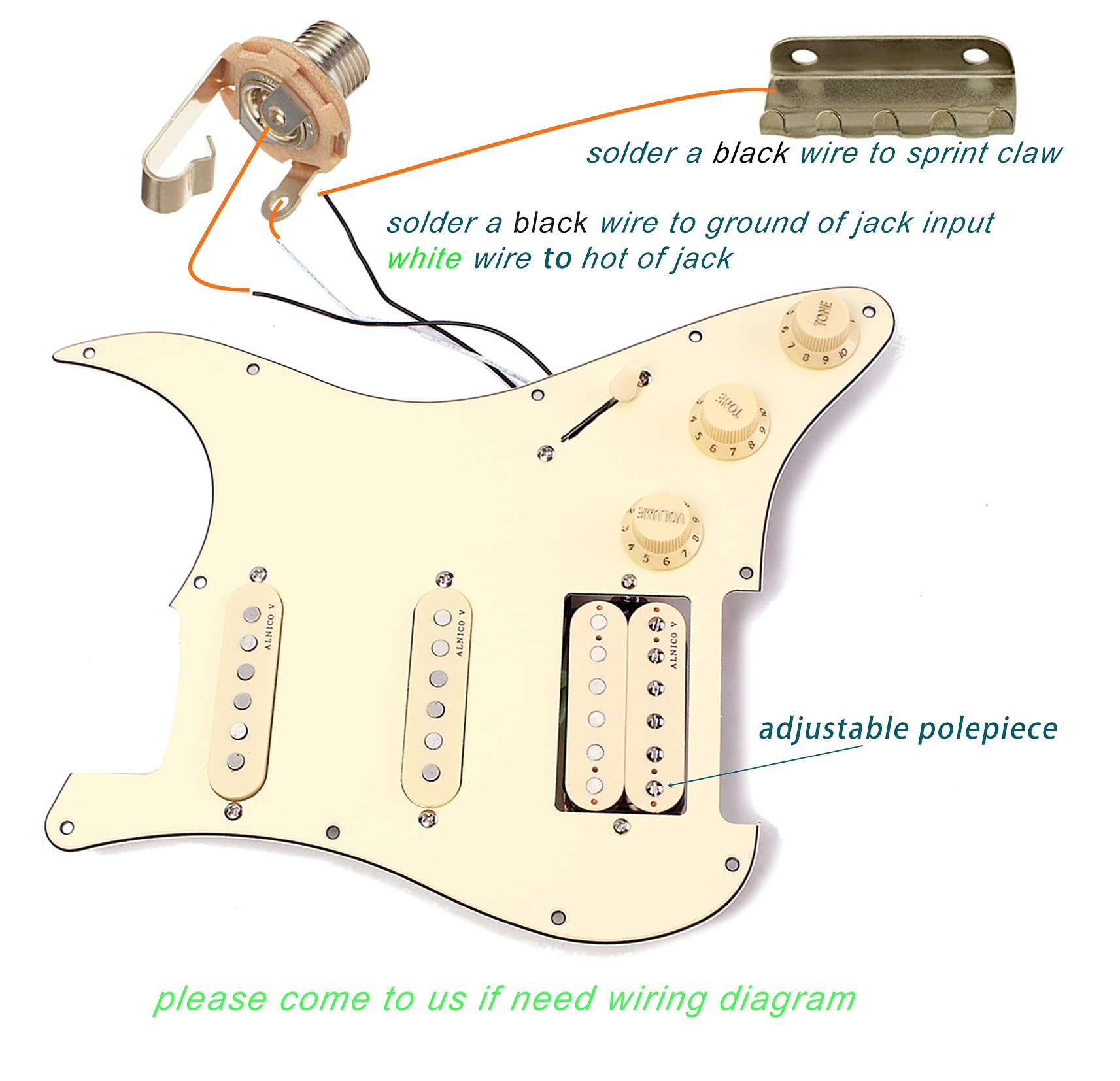 Snapklik.com : LAMSAM Prewired Electric Guitar Pick Guard Loaded SSH ...