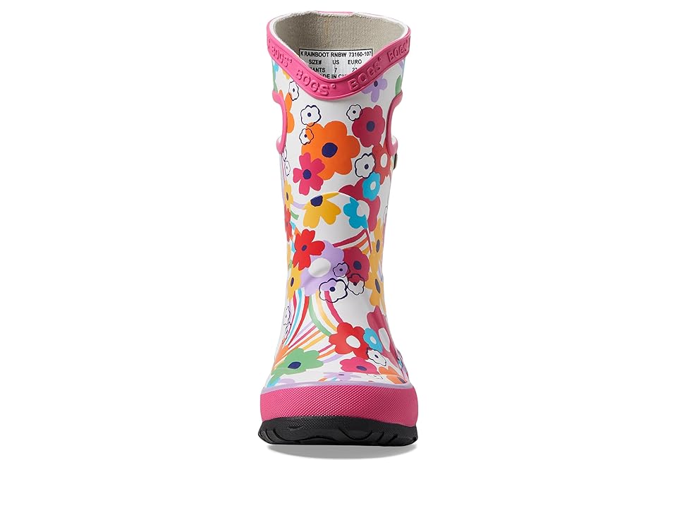 Bogs Kids Rain Boots Rainbow Flower (Toddler/Little Kid/Big Kid) (Bone ...