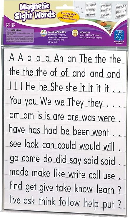 Amazon.com: Educational Insights Magnetic Sight Words and Sentence ...