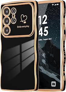 ZTOFERA for Samsung Galaxy S25 Ultra 5G Case 6.9 inch,Cute Curly Wave Frame Case with Love Heart ...