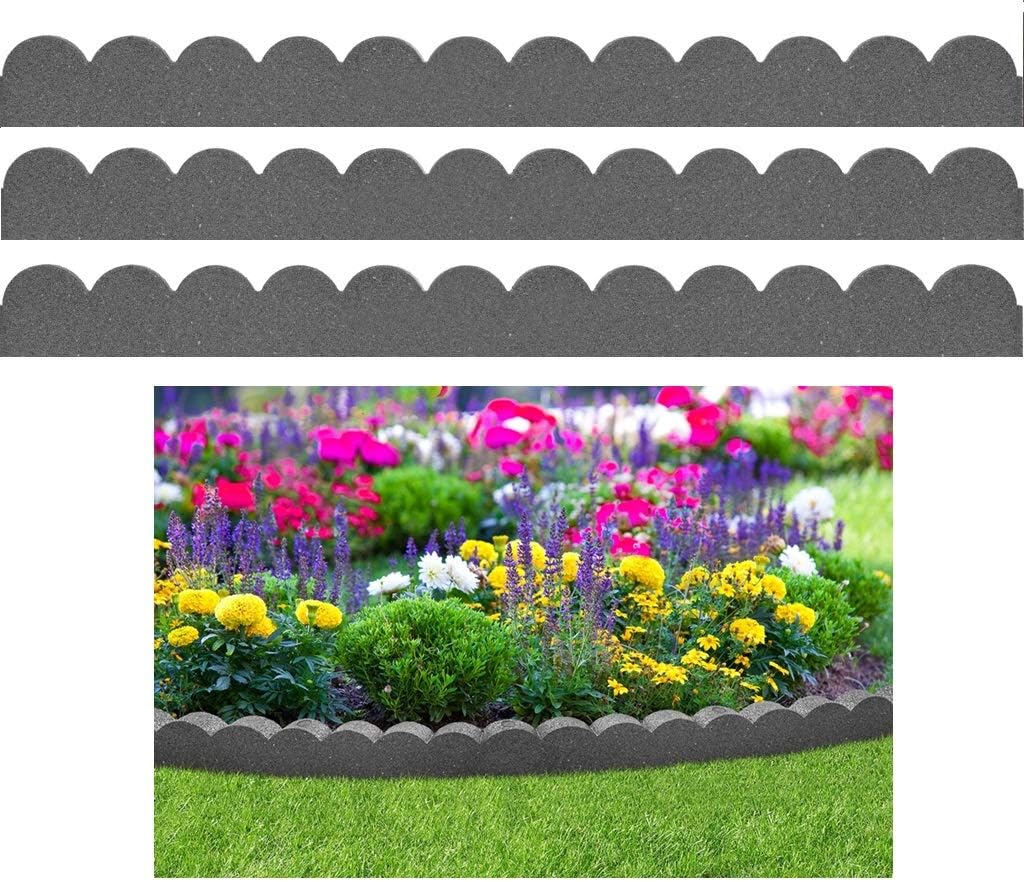 Primeur 3 x Brown Rustic Recycled Rubber Garden Edging : Amazon.co.uk ...