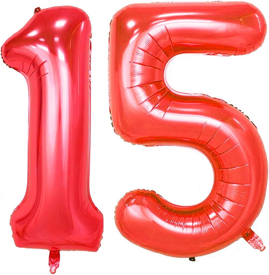 Amazon.com: 40inch Red Foil 15 Helium Jumbo Digital Number Balloons ...