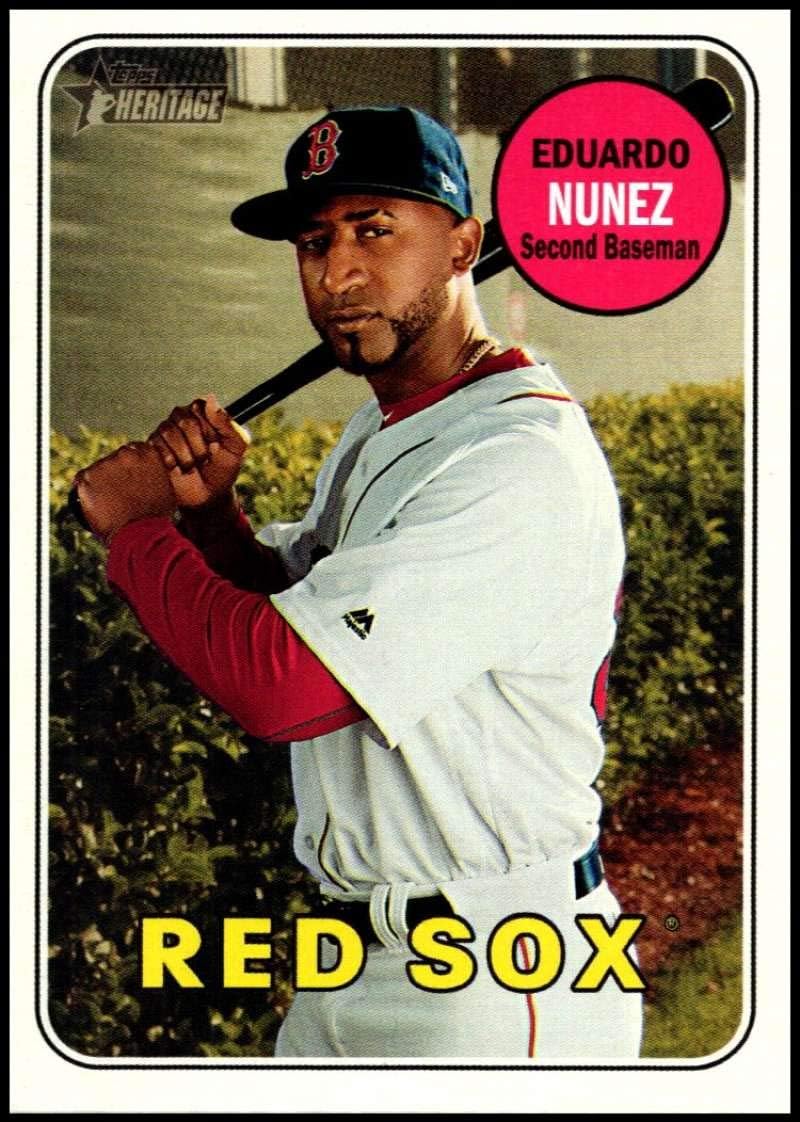 Amazon.com: 2018 Topps Heritage High Number #519 Eduardo Nunez Boston ...