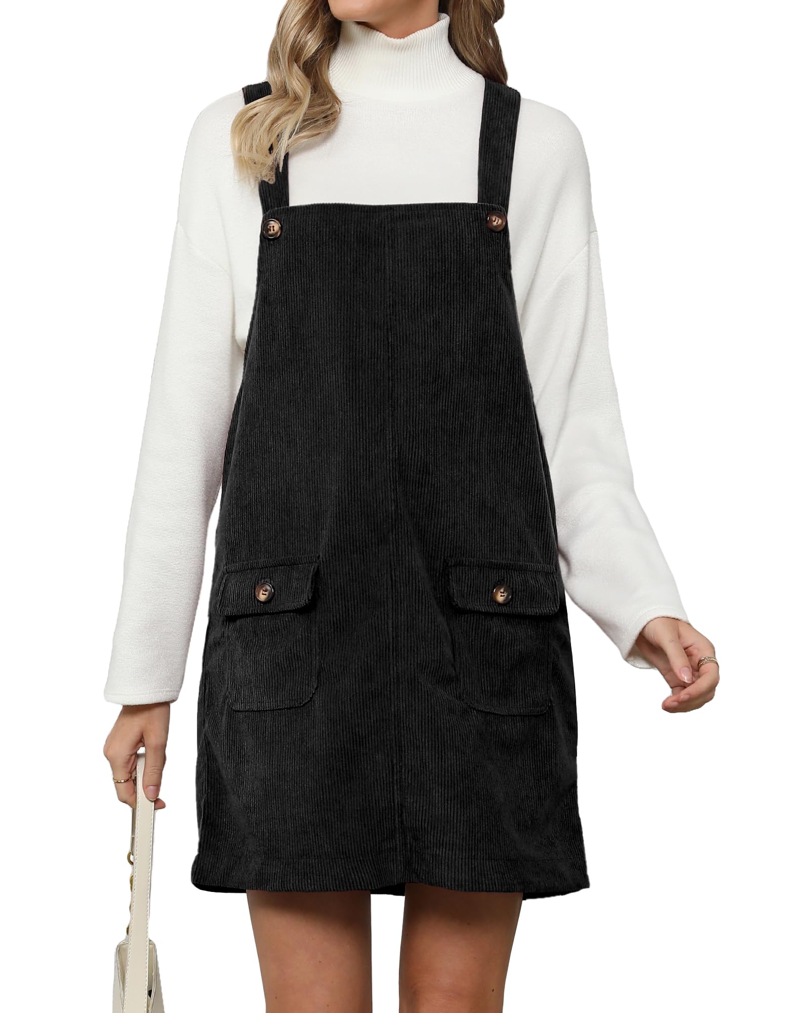 Amazon.com: luvamia Corduroy Overall Dress for Women Adjustable Straps ...