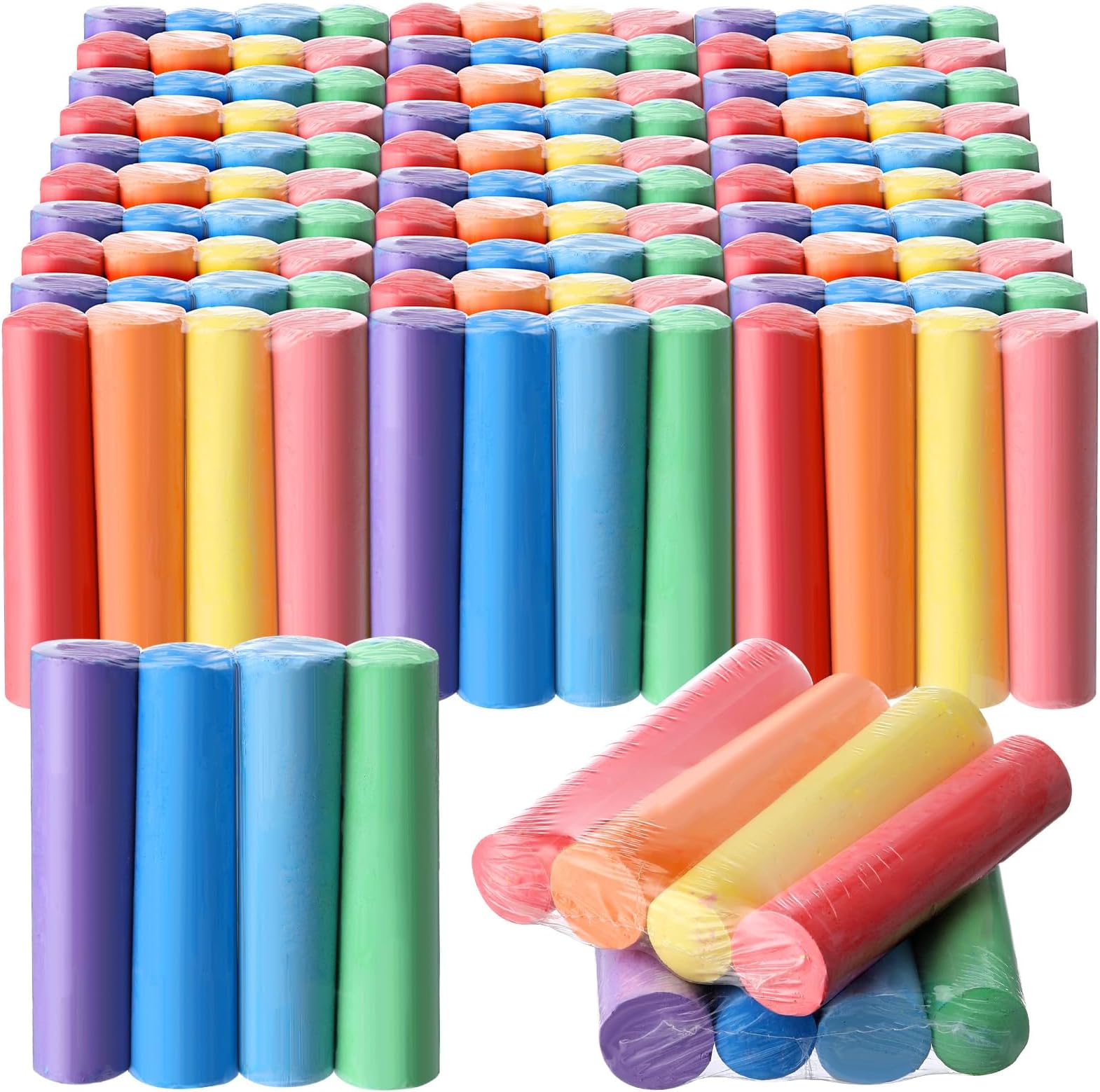 Amazon.com: Chivertion 120 Pcs Sidewalk Chalks Set in 30 Count 4 Colors ...