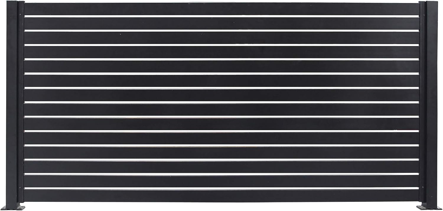 Stratco Quickscreen Aluminum Slat Fencing Kit (Black) 94” x 71 ...