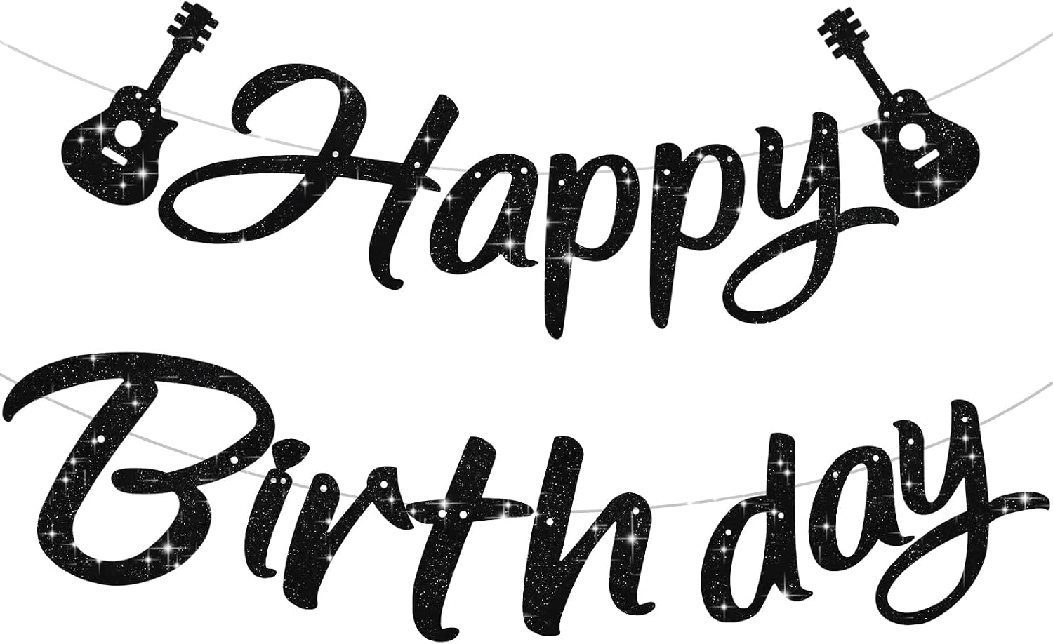 Amazon.com: BEISHIDA Black Singer Birthday Banner - NO DIY Happy ...