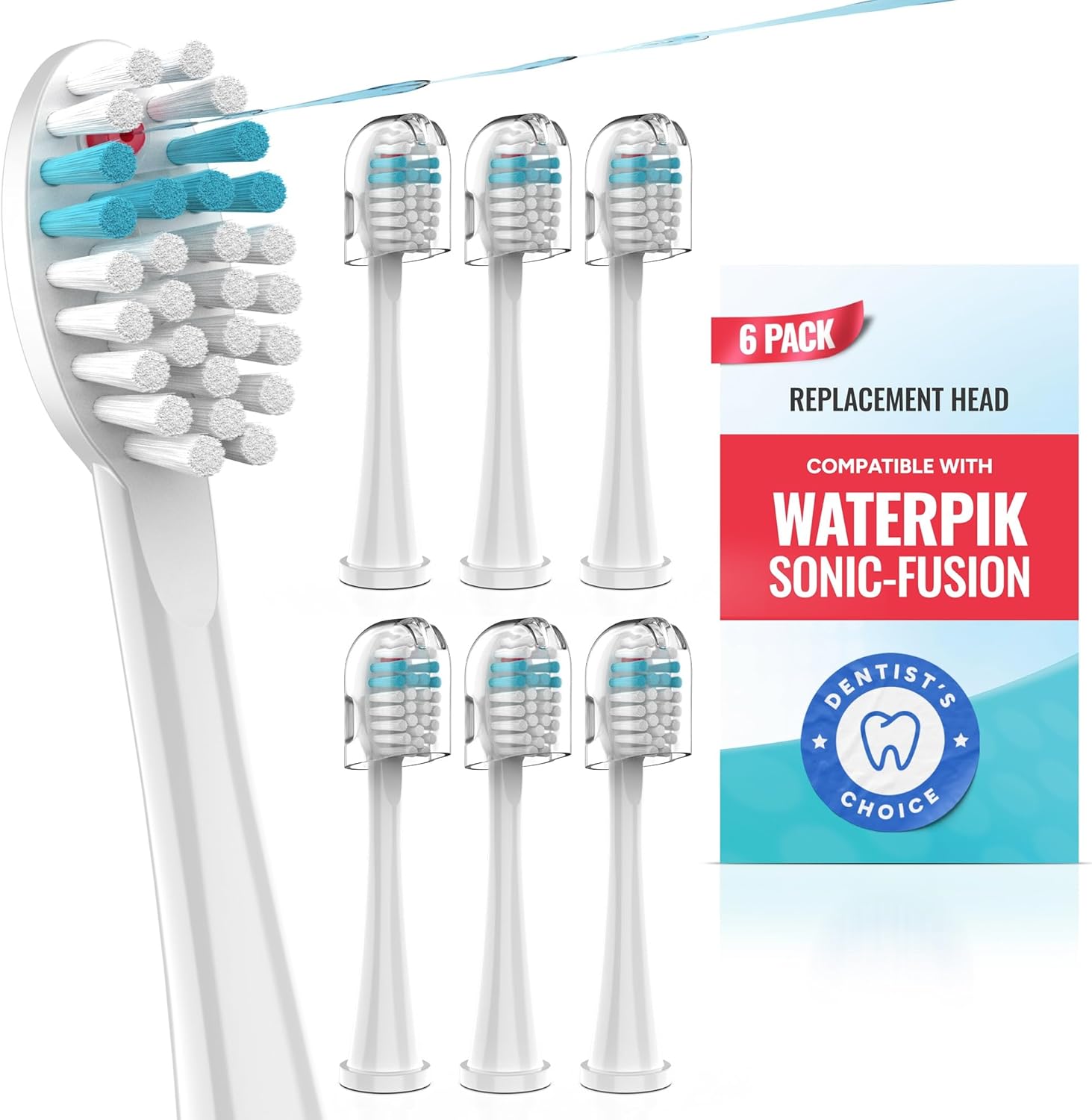 Amazon.com : Toothbrush Replacement Heads Compatible with Waterpik Sonic Fusion 2.0 & Flossing ...