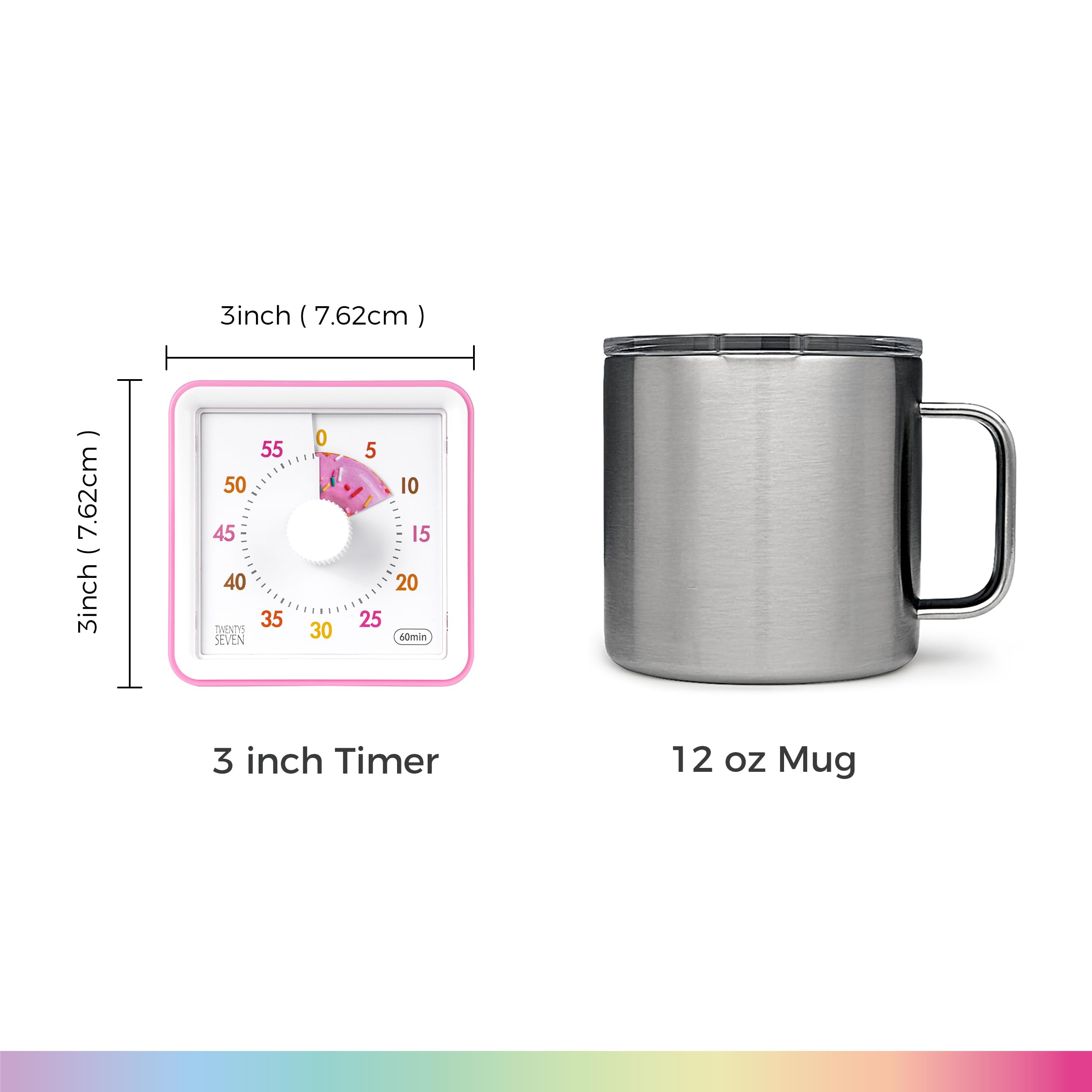 TWENTY5 SEVEN Visual Timer with Protective Case, 60-Minute Countdown ...