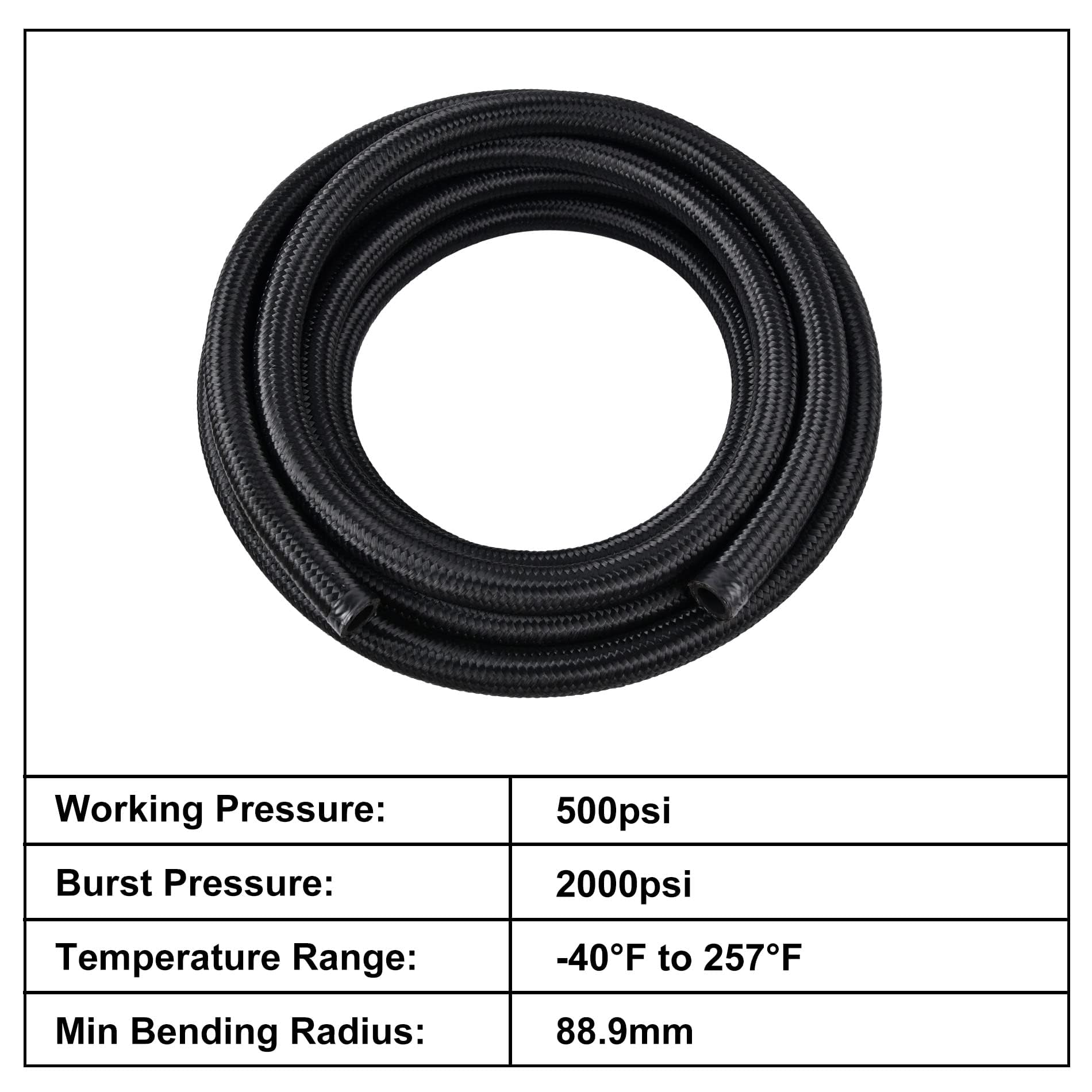 Snapklik.com : 8AN Fuel Line Kit, 8AN Nylon Braided Fuel Line Hose ...