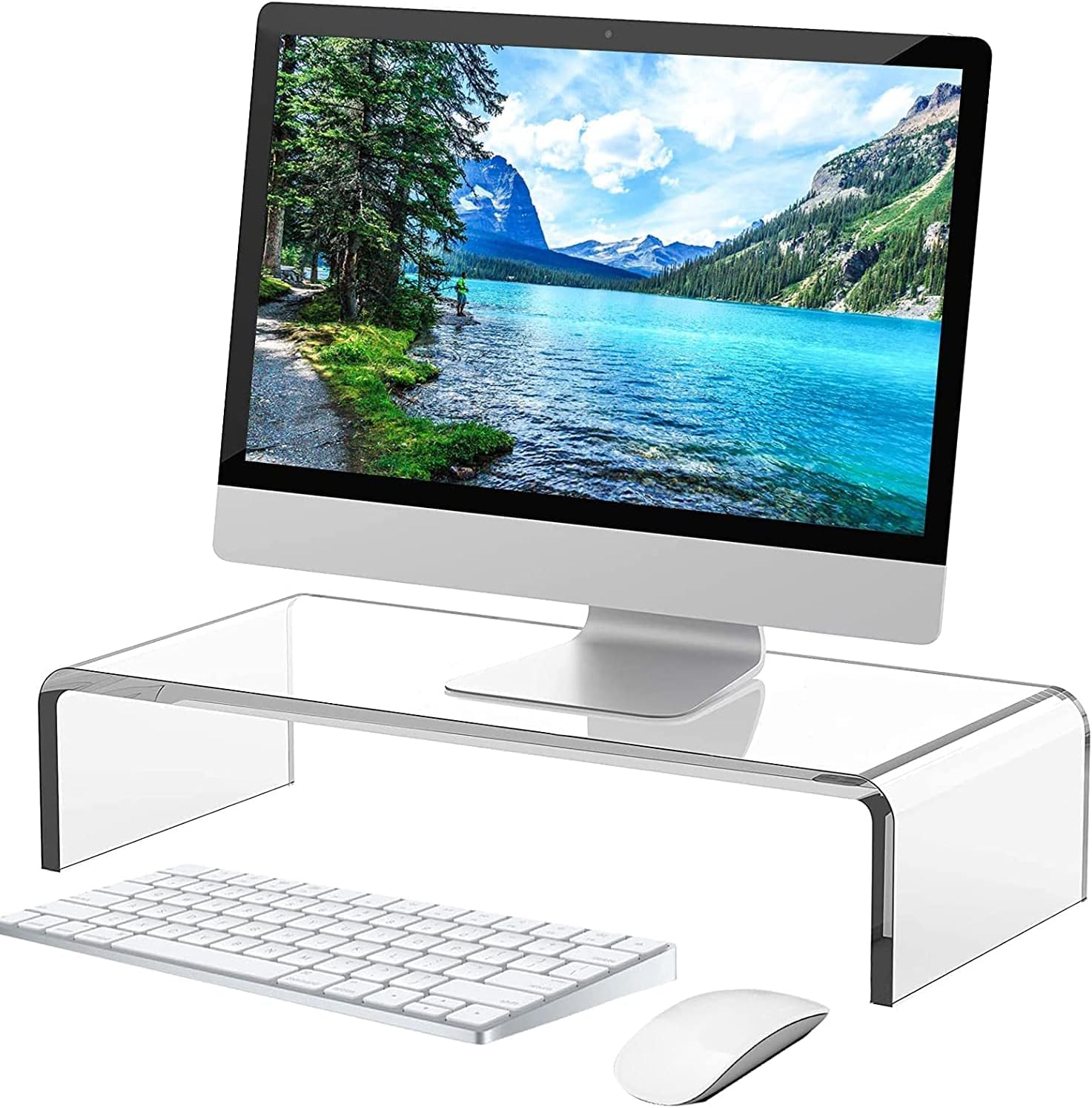 Amazon.com: BANBERRY DESIGNS Clear Acrylic Display Stands - Set of 4 ...