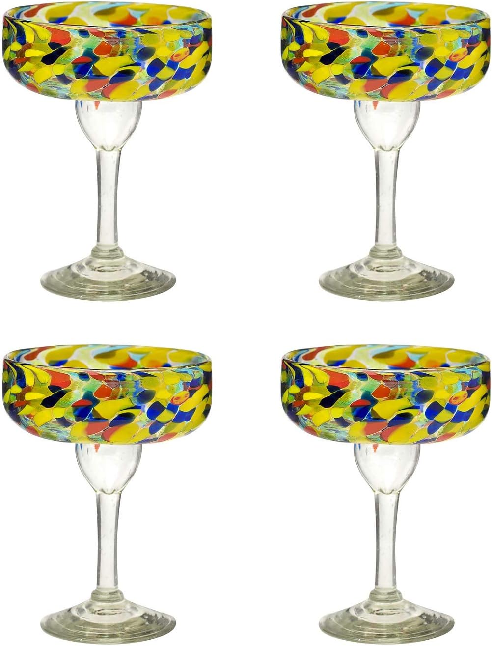 Amazon.com | Amici Home Carnaval Margarita Glass | Set of 4 | Authentic ...
