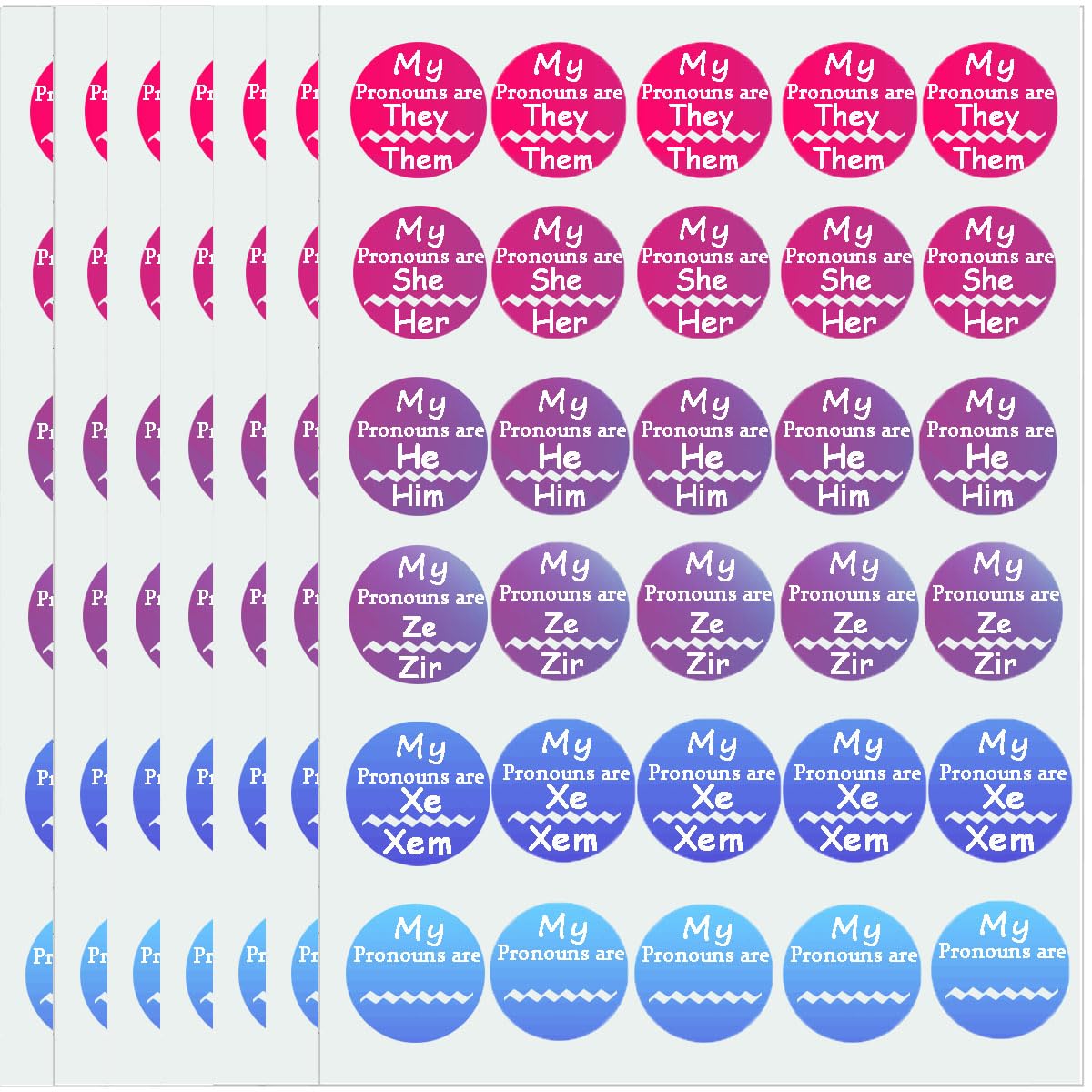 Amazon.com : 600 Pcs 20 Sheets Pronoun Stickers My Pronoun are Labels 1 ...