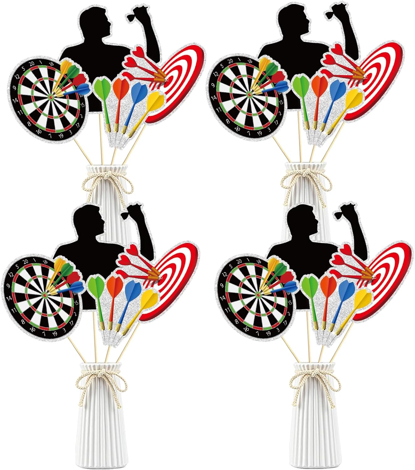 Amazon.com: Set of 16,Darts Theme Centerpiece Sticks,Target Dart Table ...
