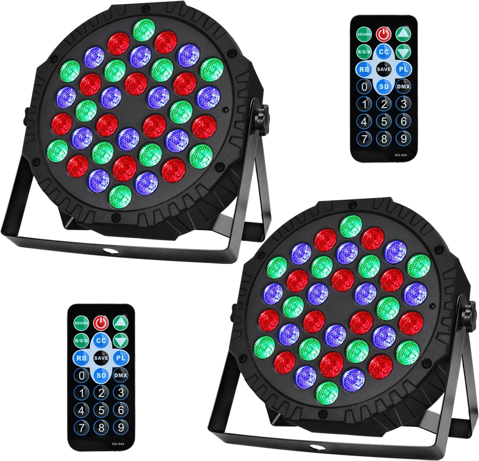 Amazon.com: Party Lights - 2 Pack Stage Lights 36 LED Par Light DMX ...