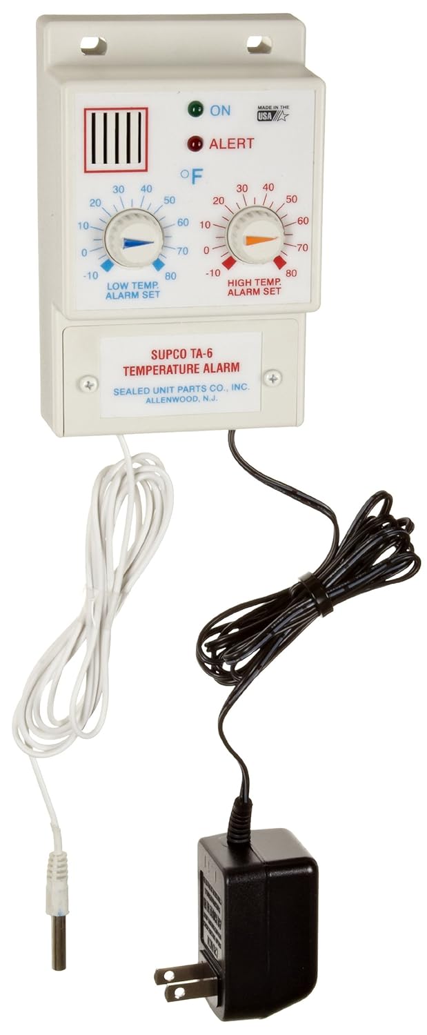 Supco TA6 Dual Set Point Temperature Alarm, -10 to 80 Degrees F, 120 ...