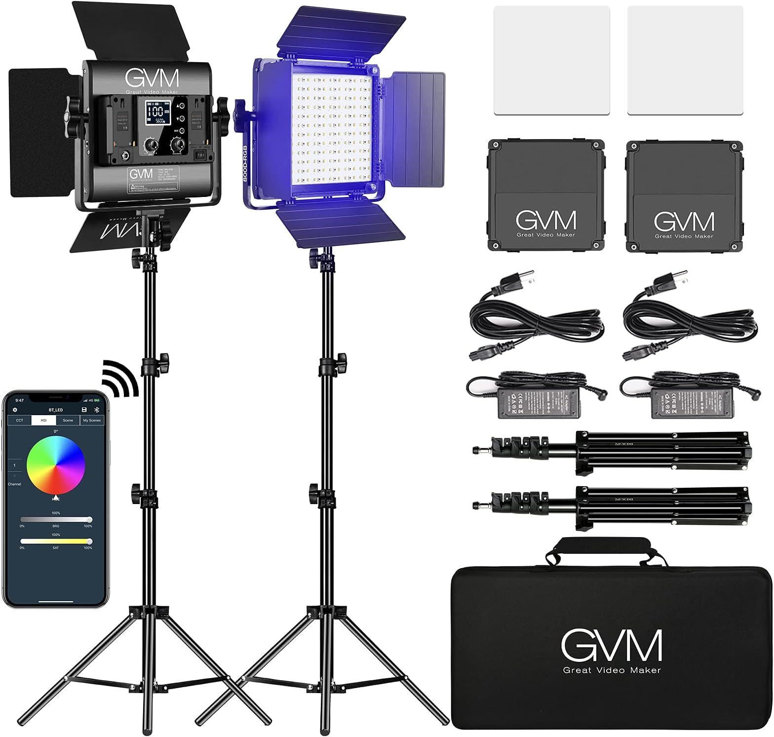Amazon.com : GVM RGB LED Panel Video Light, Photography Lighting with ...