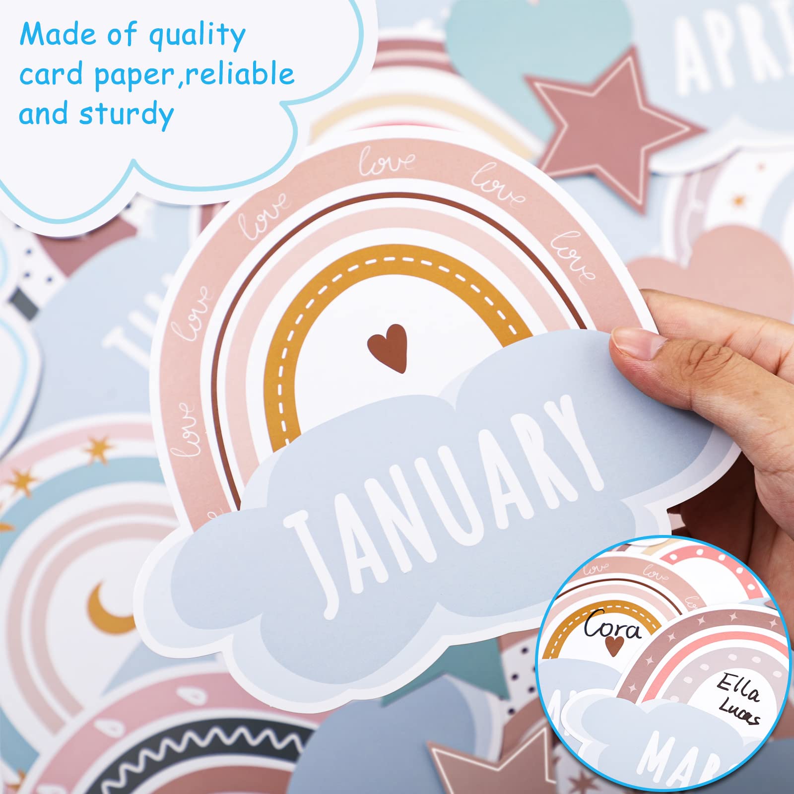 52 Pcs Birthday Bulletin Board Set Rainbow Bulletin Board Decor Happy ...