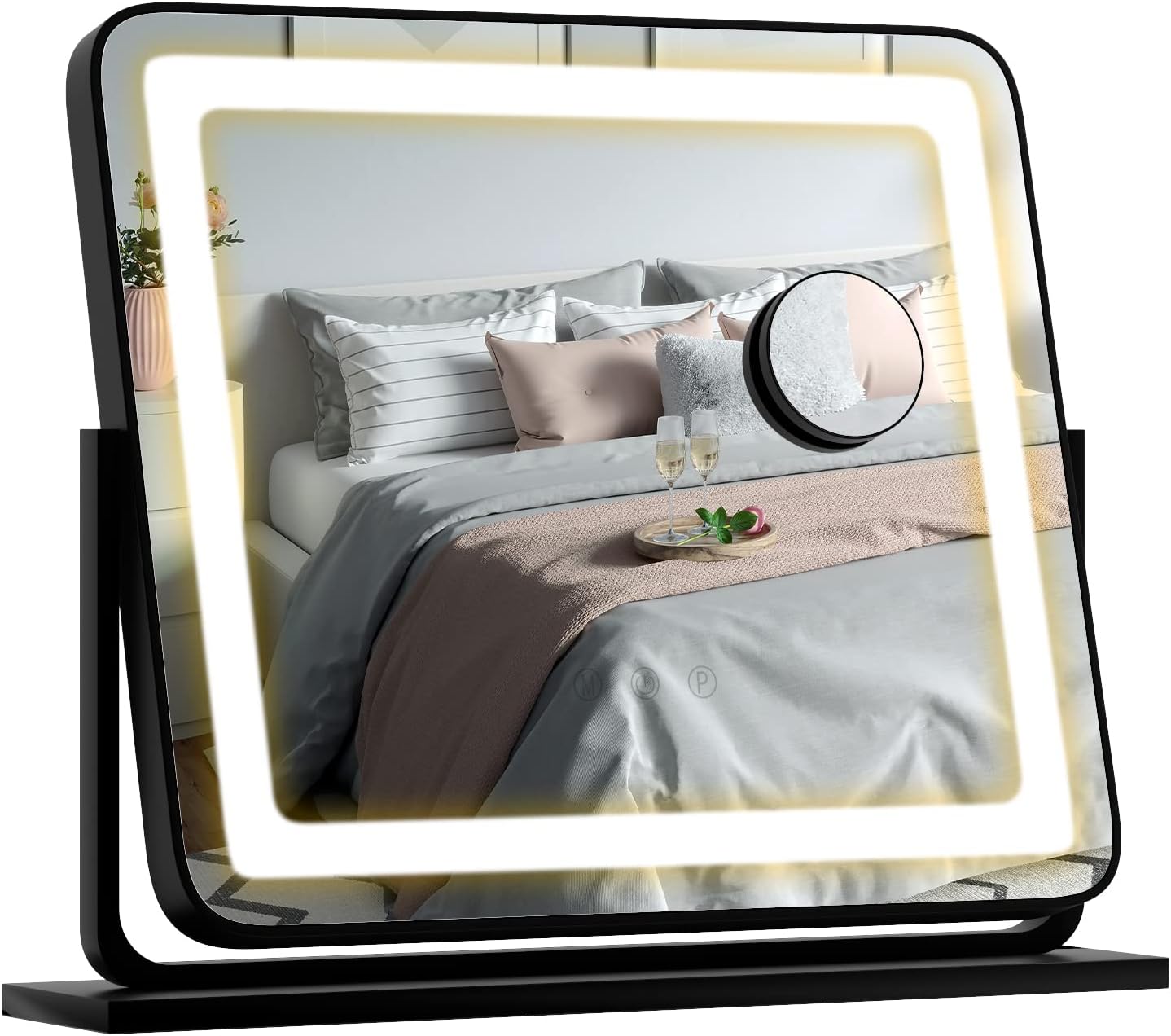 Amazon.com: Tangkula Vanity Mirror with LED Lights, 22" x19" Lighted ...