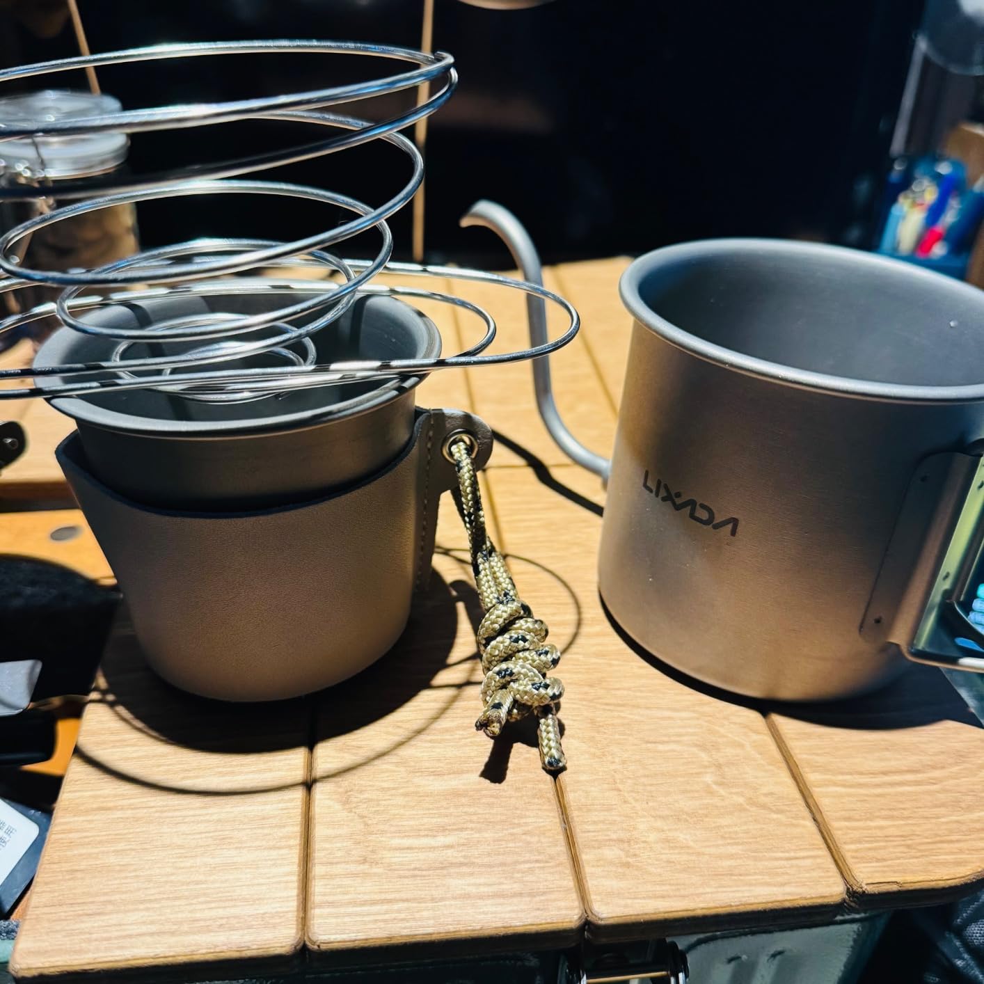 Amazon | LIXADA チタン コーヒーポット チタンケトル 注ぎ口付きケトル 400ml 折りたたみハンドル ウォーターケトル 蓋付き グースネックコーヒーポット | Lixada ...