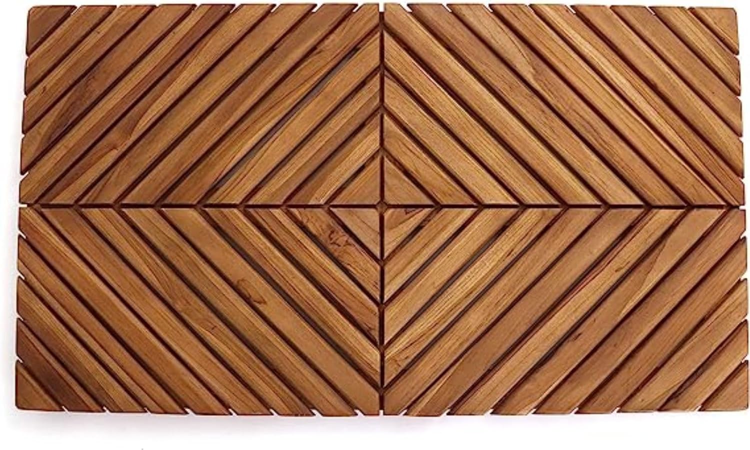 Amazon.com: Teak Wood Bath Mat, Wooden Shower Mat for Bathroom, Non ...