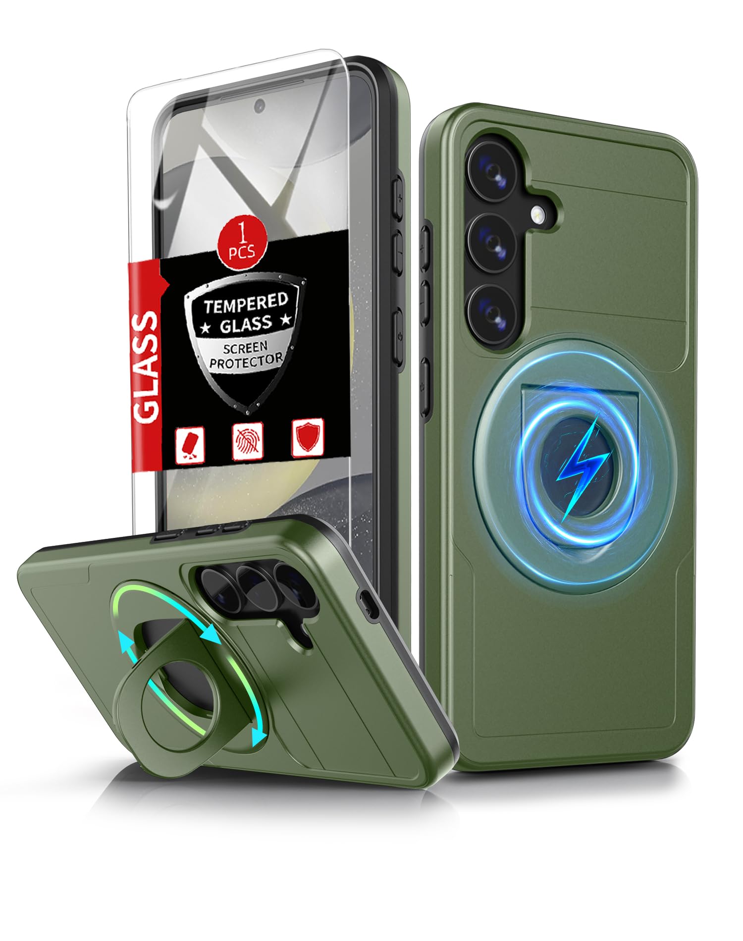 Amazon.com: FRLMOOES for Samsung Galaxy S24 Case Compatible with MagSafe Wireless Charging ...