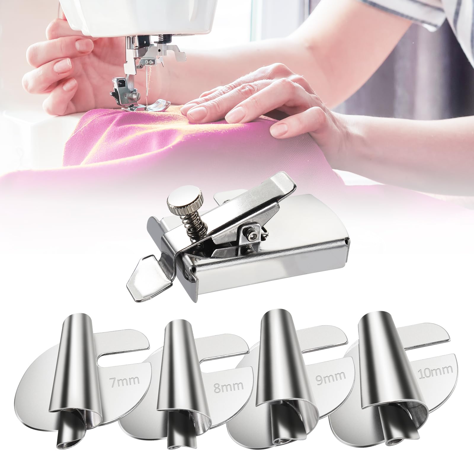 Snapklik.com : Magnetic Seam Guide Sewing Rolled Hemmer Foot Kit ...